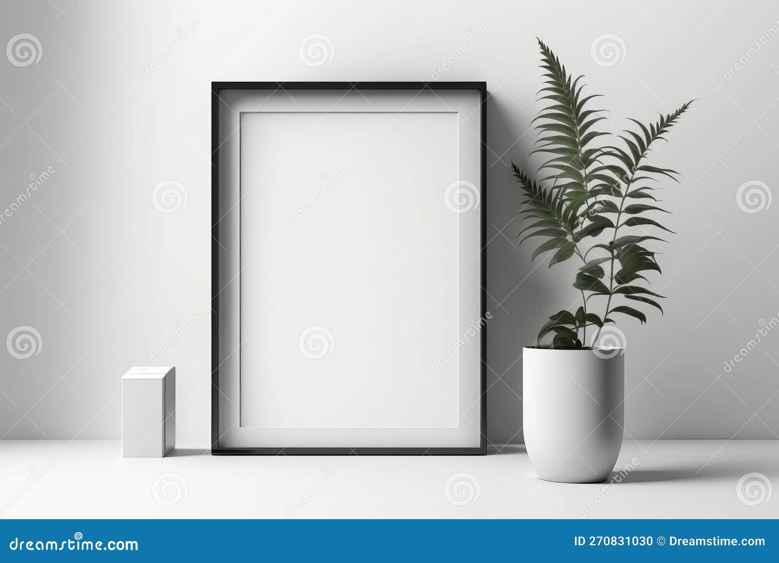 White blank photo frame stock photo. Image of room, trendy - 270831030