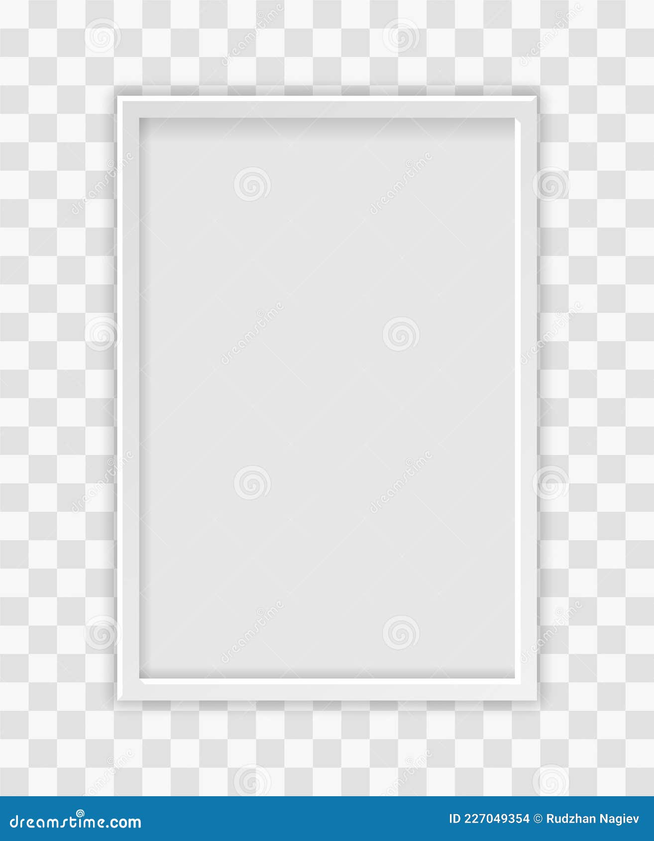 White Blank Picture Frame on Transparent Background Stock Vector ...