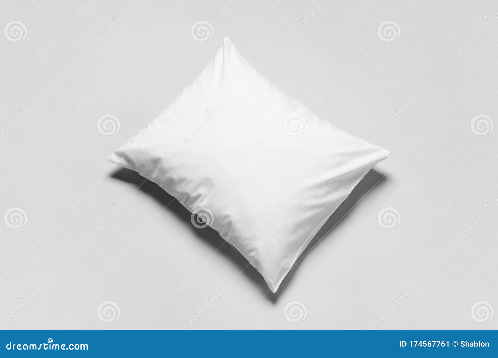 White Blank Pillowcase Mockup. Grey Background Stock Image - Image of ...