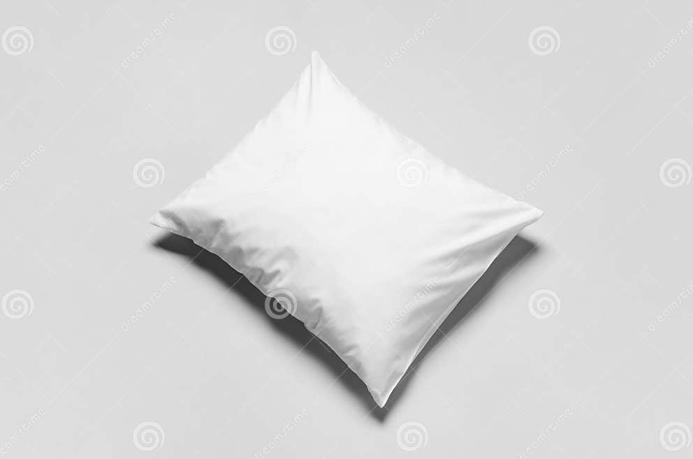 White Blank Pillowcase Mockup. Grey Background Stock Image - Image of ...