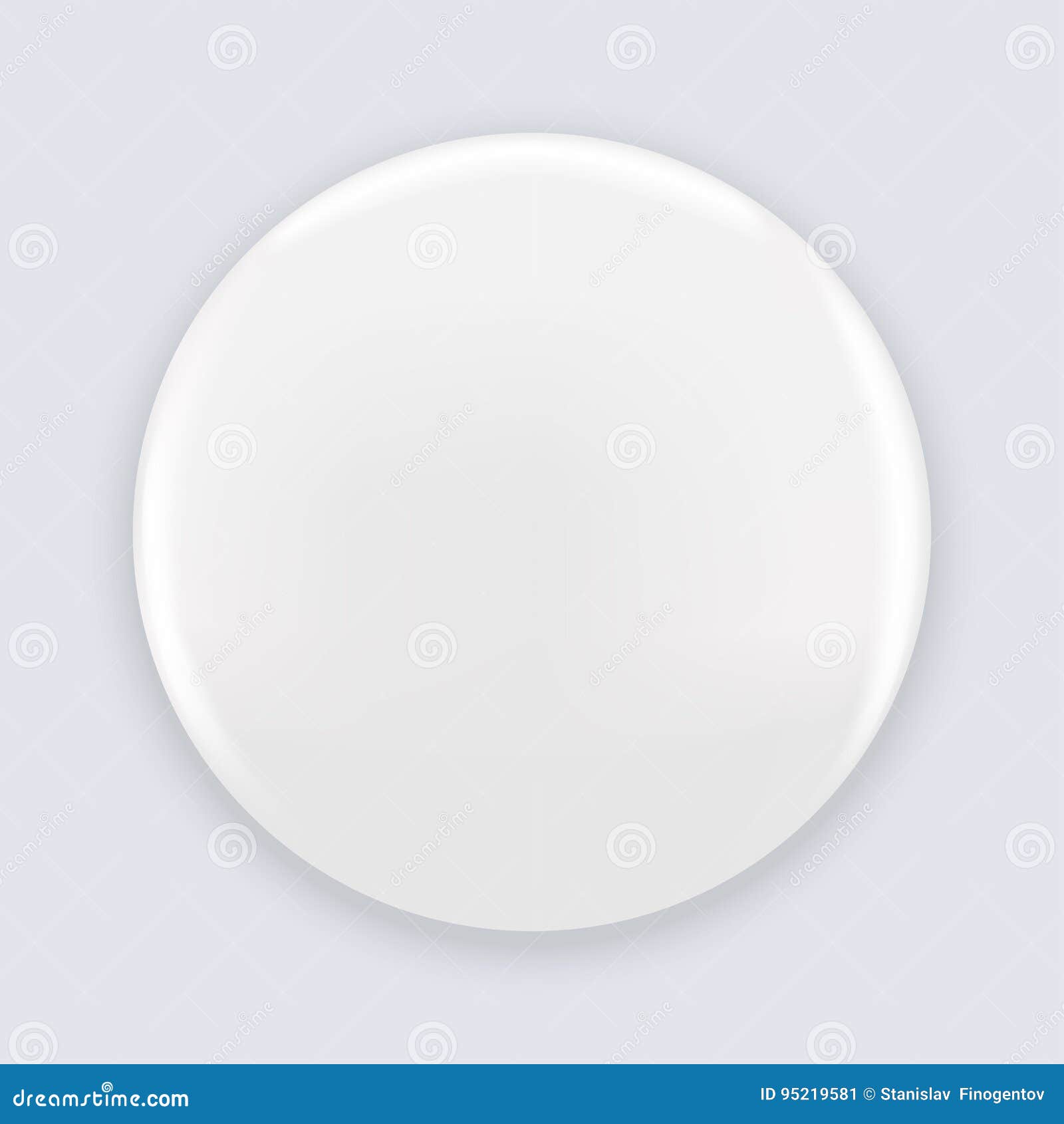 White Blank Pin Button Badge Isolated On Background. Realistic Vector ...