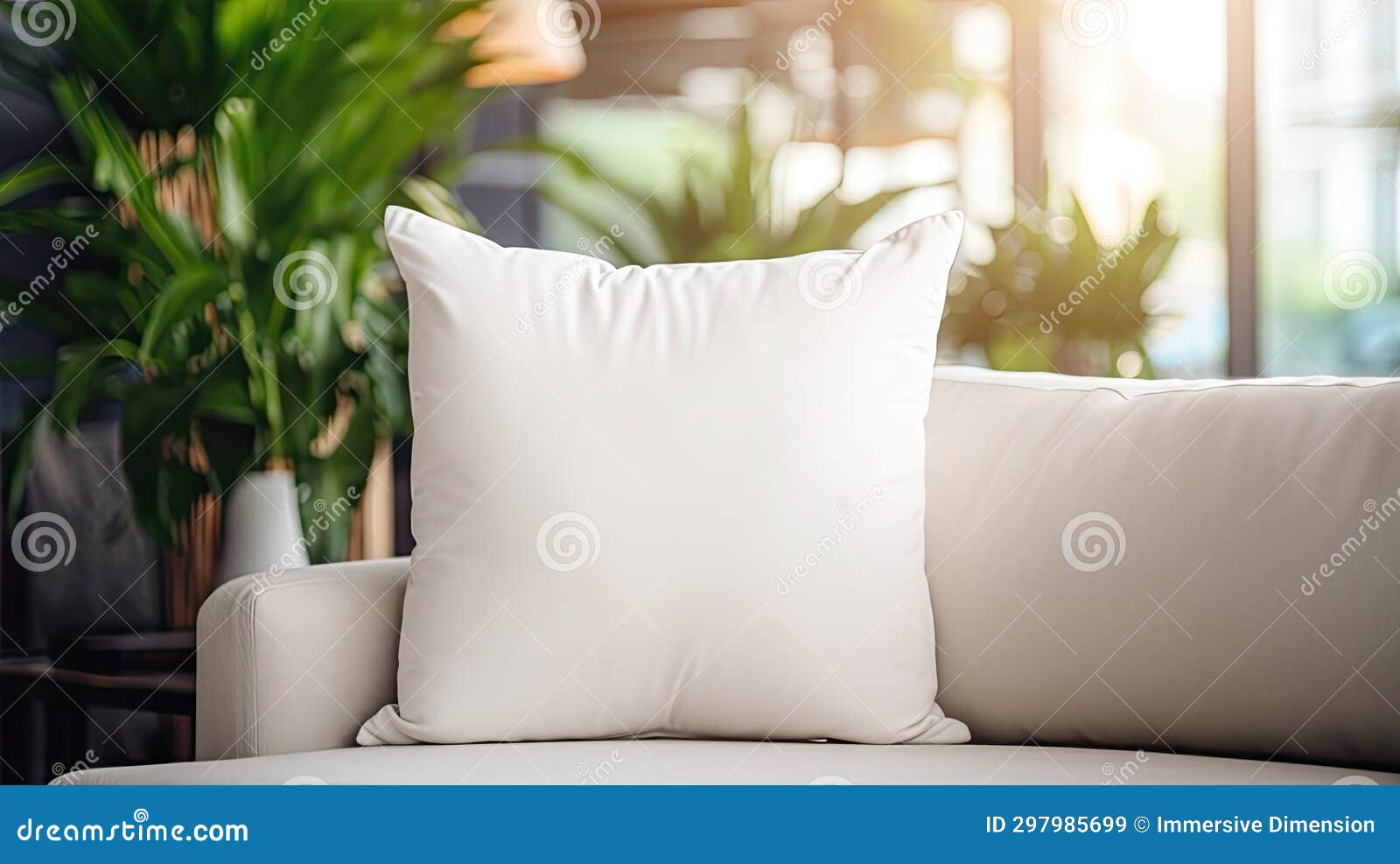 White Blank Polyester Pillow Mock Up. Empty Pillow Template Modern and ...