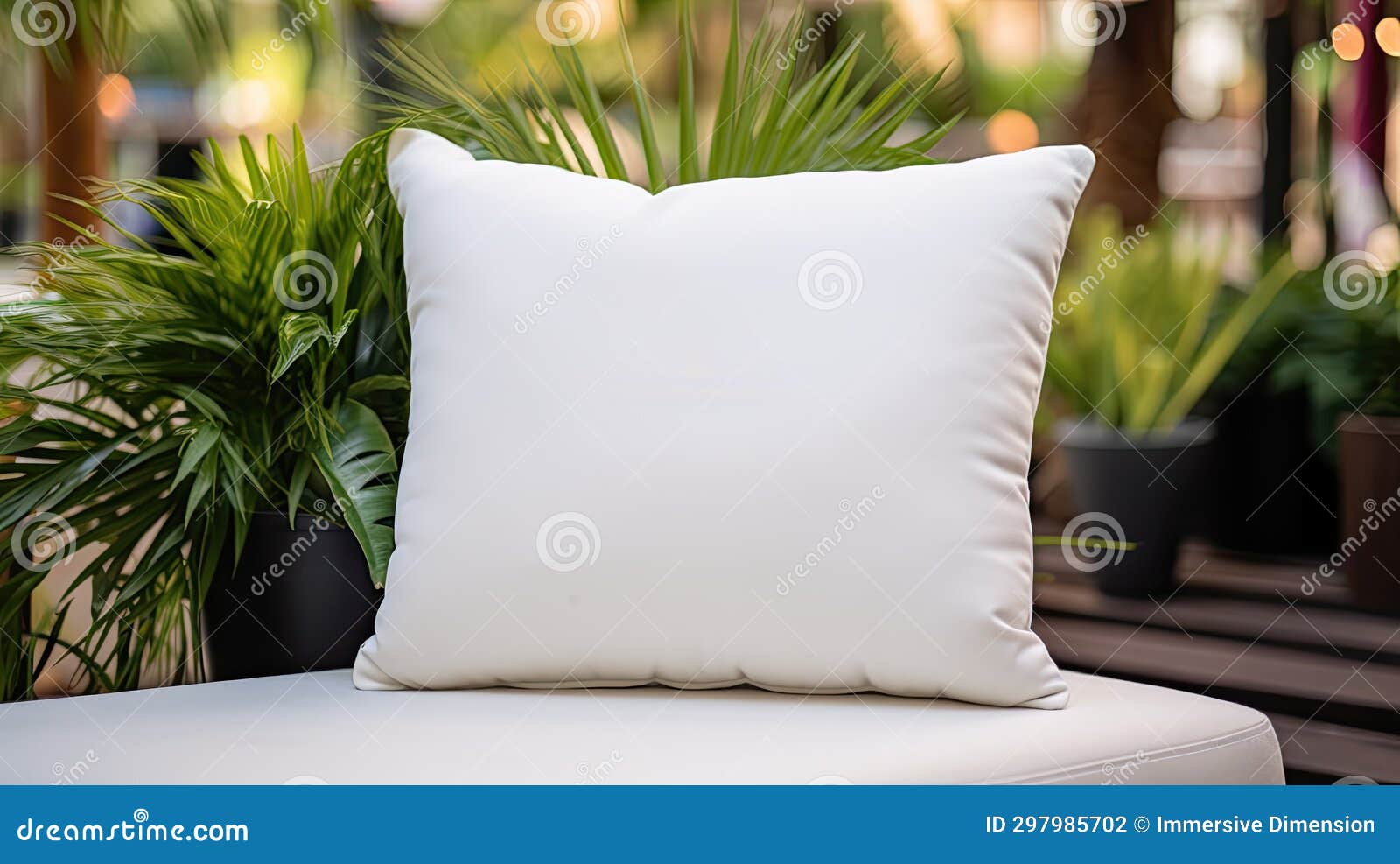 White Blank Polyester Pillow Mock Up. Empty Pillow Template Modern and ...