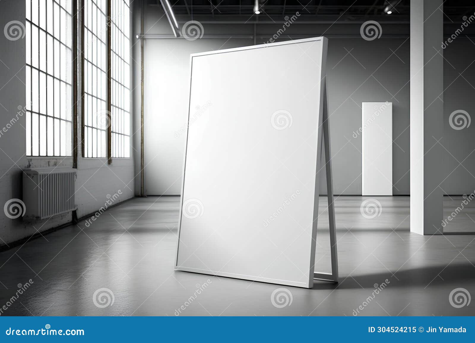 White Blank Poster in Empty Room. Gallery Concept Stock Illustration ...