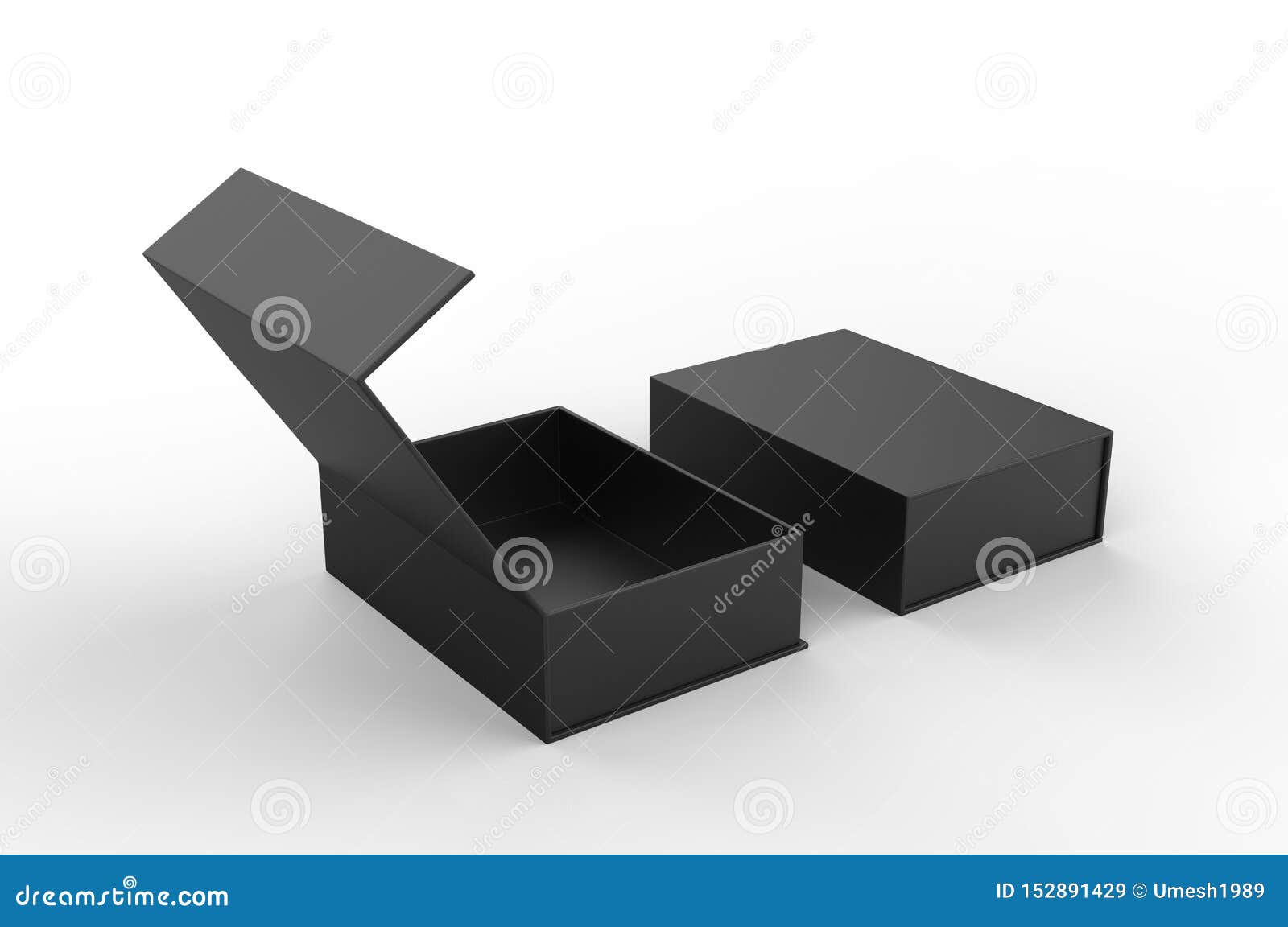 White Blank Rectangular Hard Cardboard Box for Branding Presentation ...