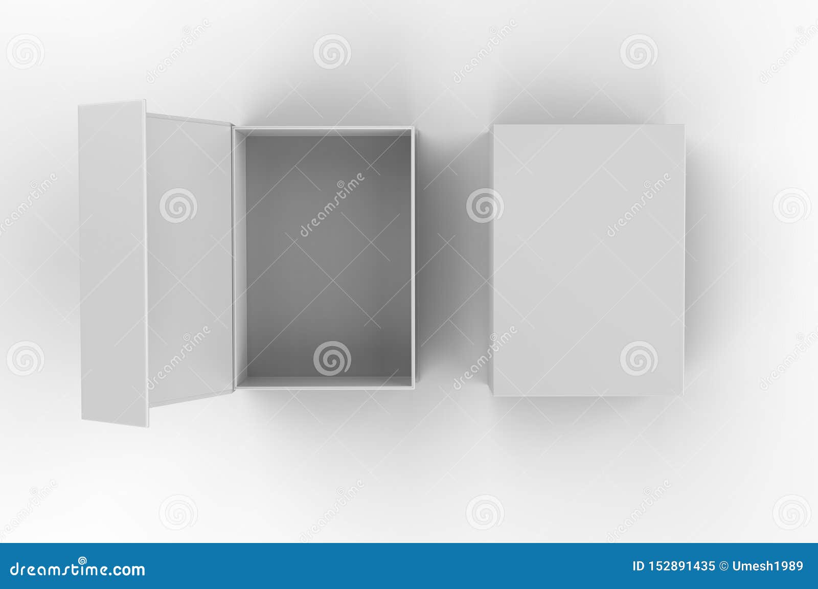 White Blank Rectangular Hard Cardboard Box for Branding Presentation ...