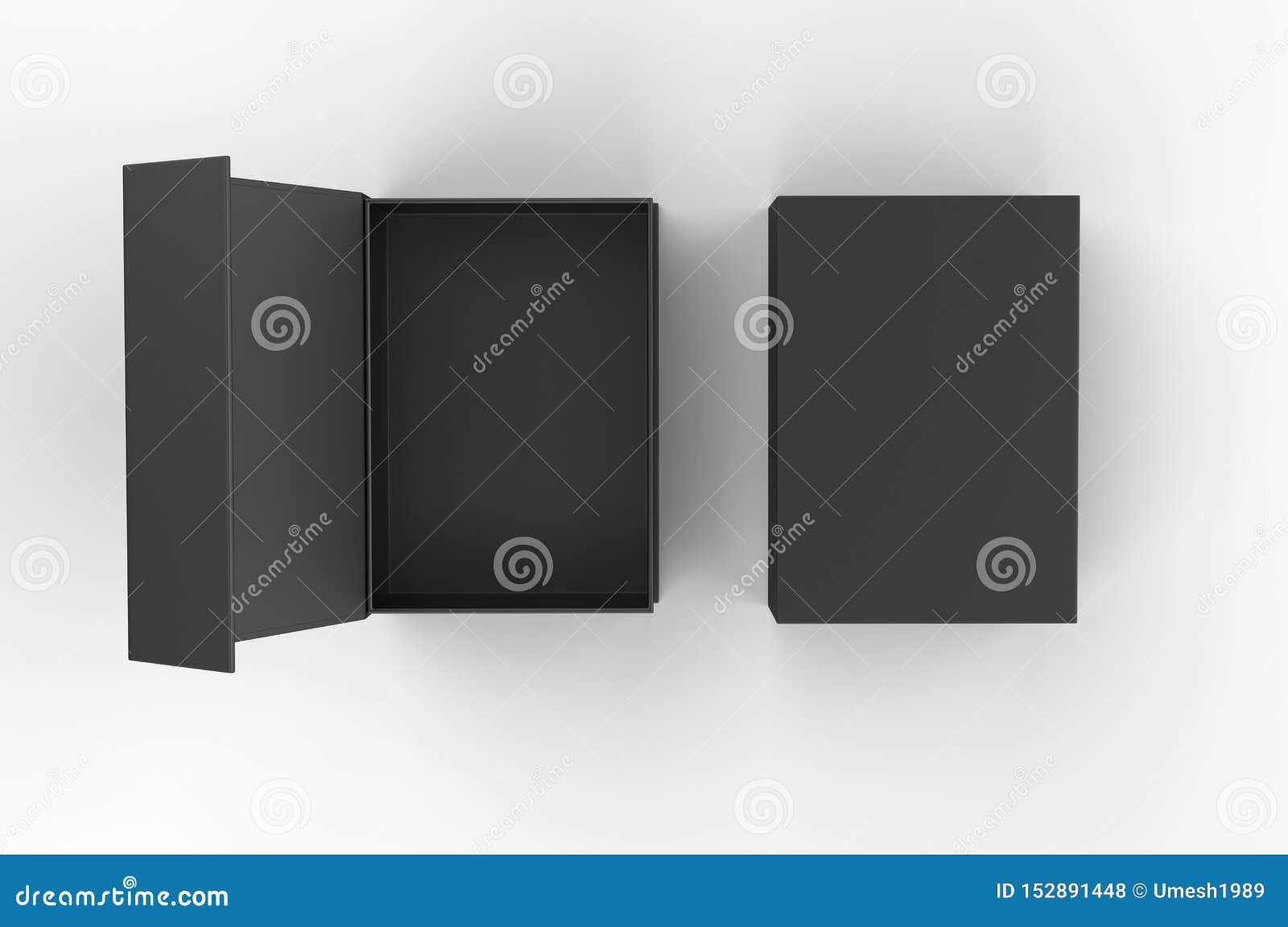 White Blank Rectangular Hard Cardboard Box for Branding Presentation ...