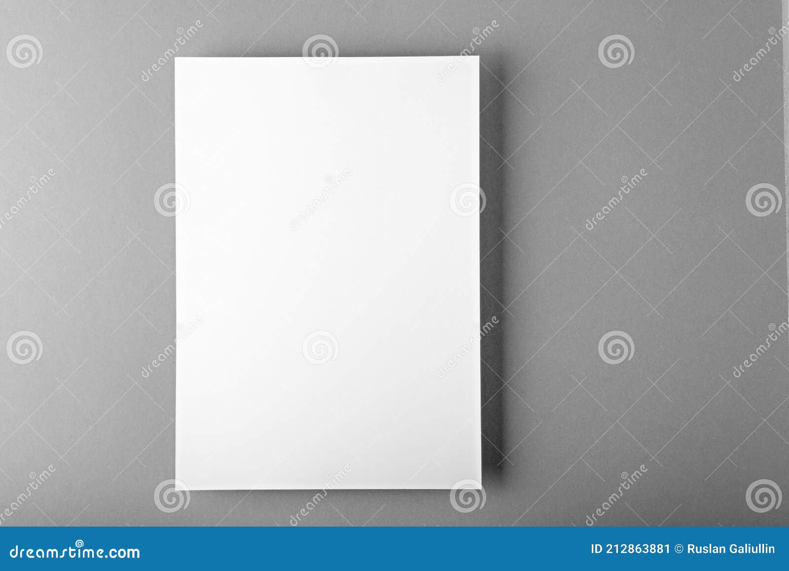 White Blank Rectangular Paper Layout on Ultimate Gray Background, Copy ...
