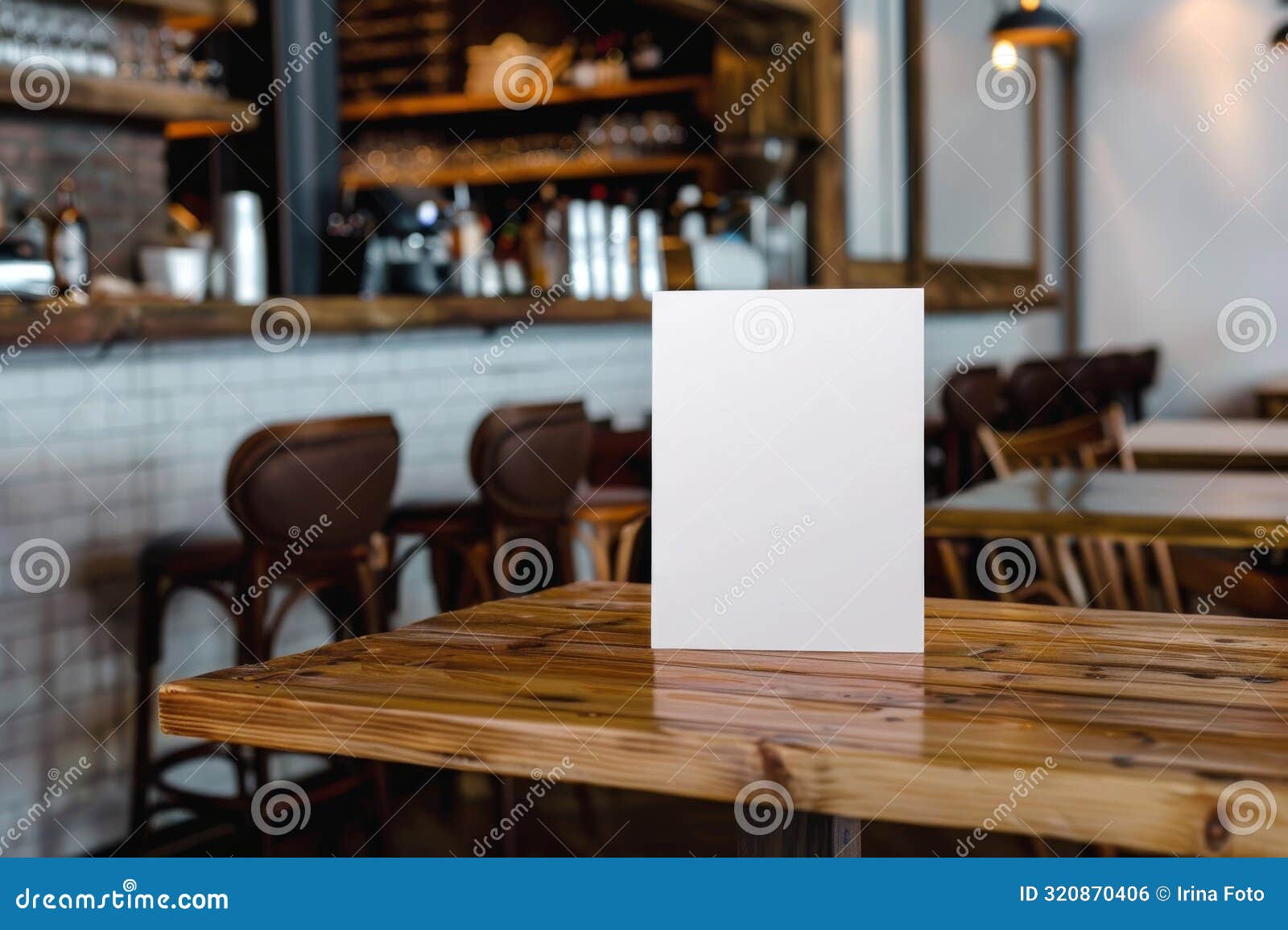 White Blank Restaurant Menu Sign on a Table Stock Photo - Image of ...