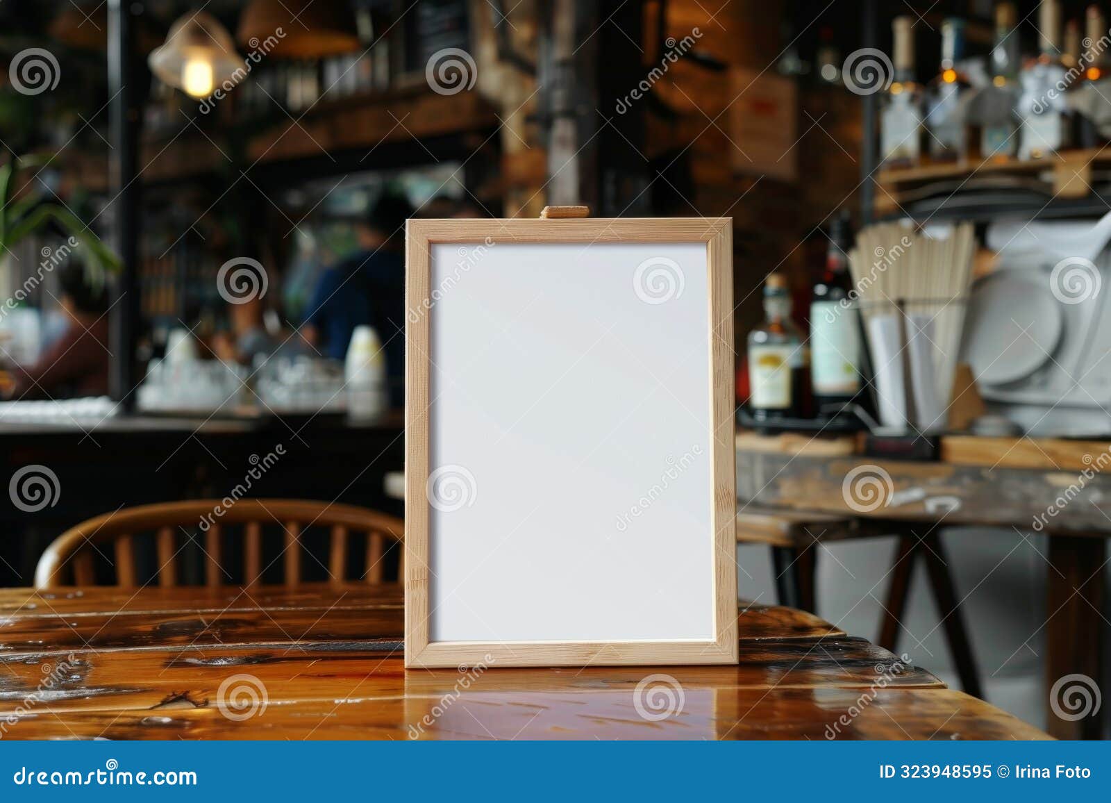 White Blank Restaurant Menu Sign on a Table Stock Image - Image of ...
