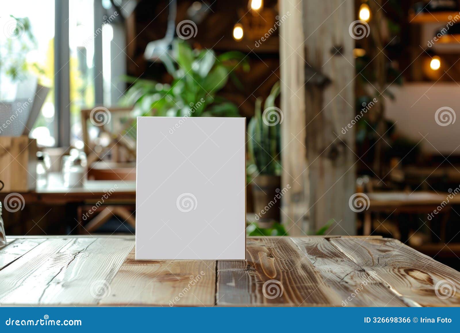 White Blank Restaurant Menu Sign on a Table Stock Photo - Image of ...
