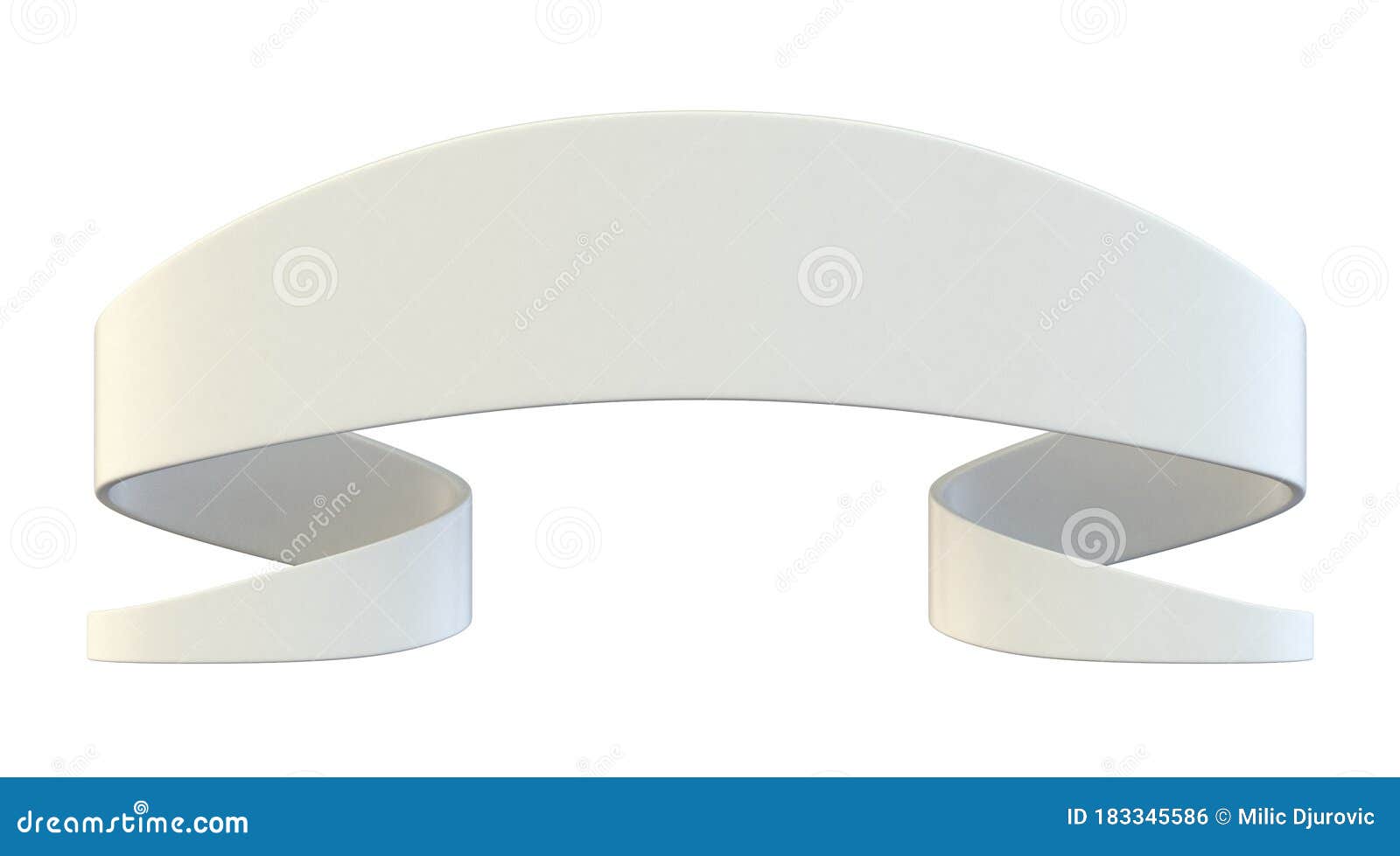 White Blank Ribbon Tag Label 3D Stock Illustration - Illustration of ...