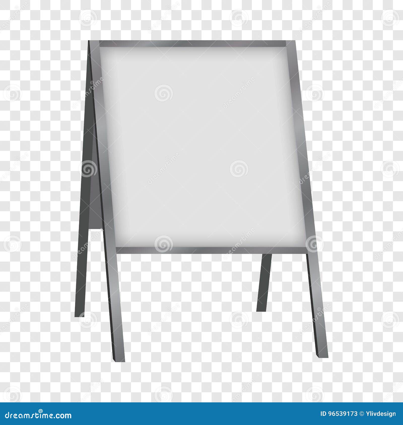 White Blank Sandwich Board Mockup Realistic Style Stock Illustrations ...