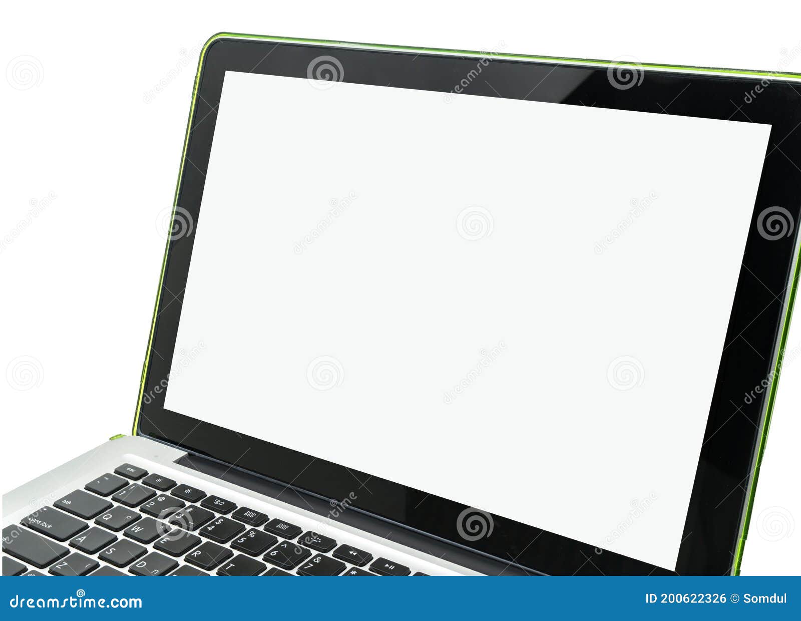 White Blank Screen Space for Text and Design on Laptop Computer. Modern ...