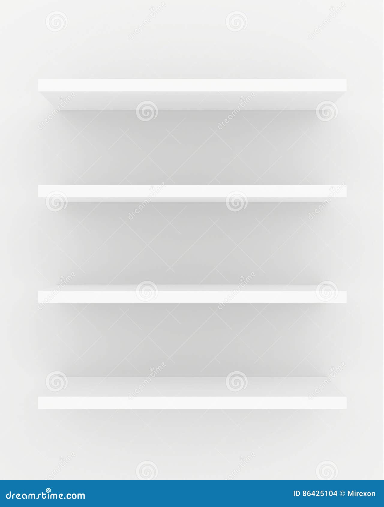 Blank Showcase Displays Shelves Front View Isolated On White Background ...