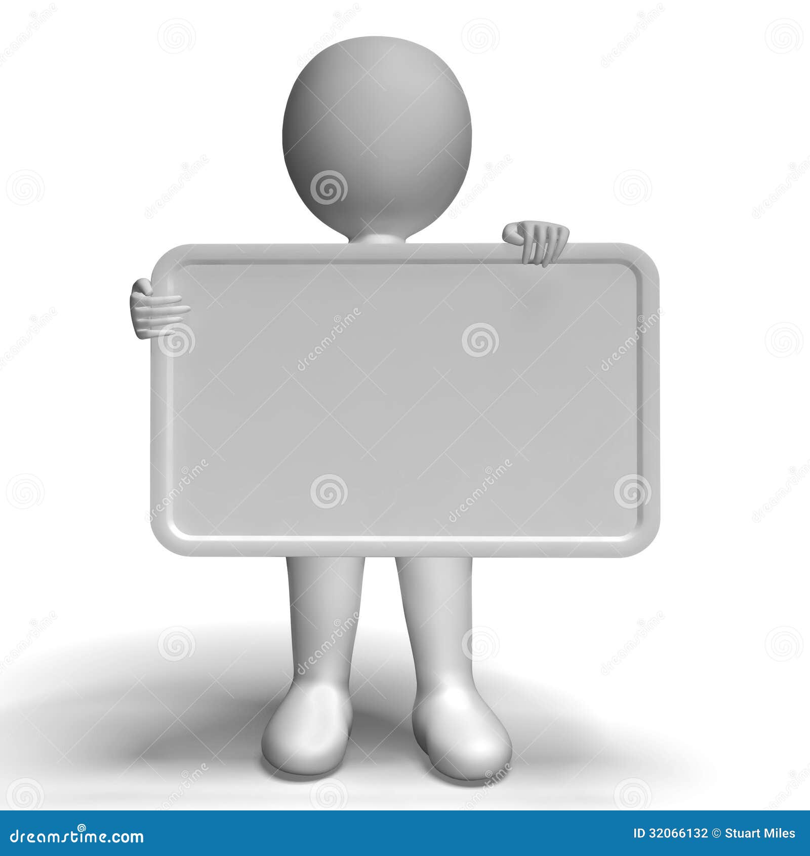 White Blank Sign with Copyspace Includes 3d Character Stock ...