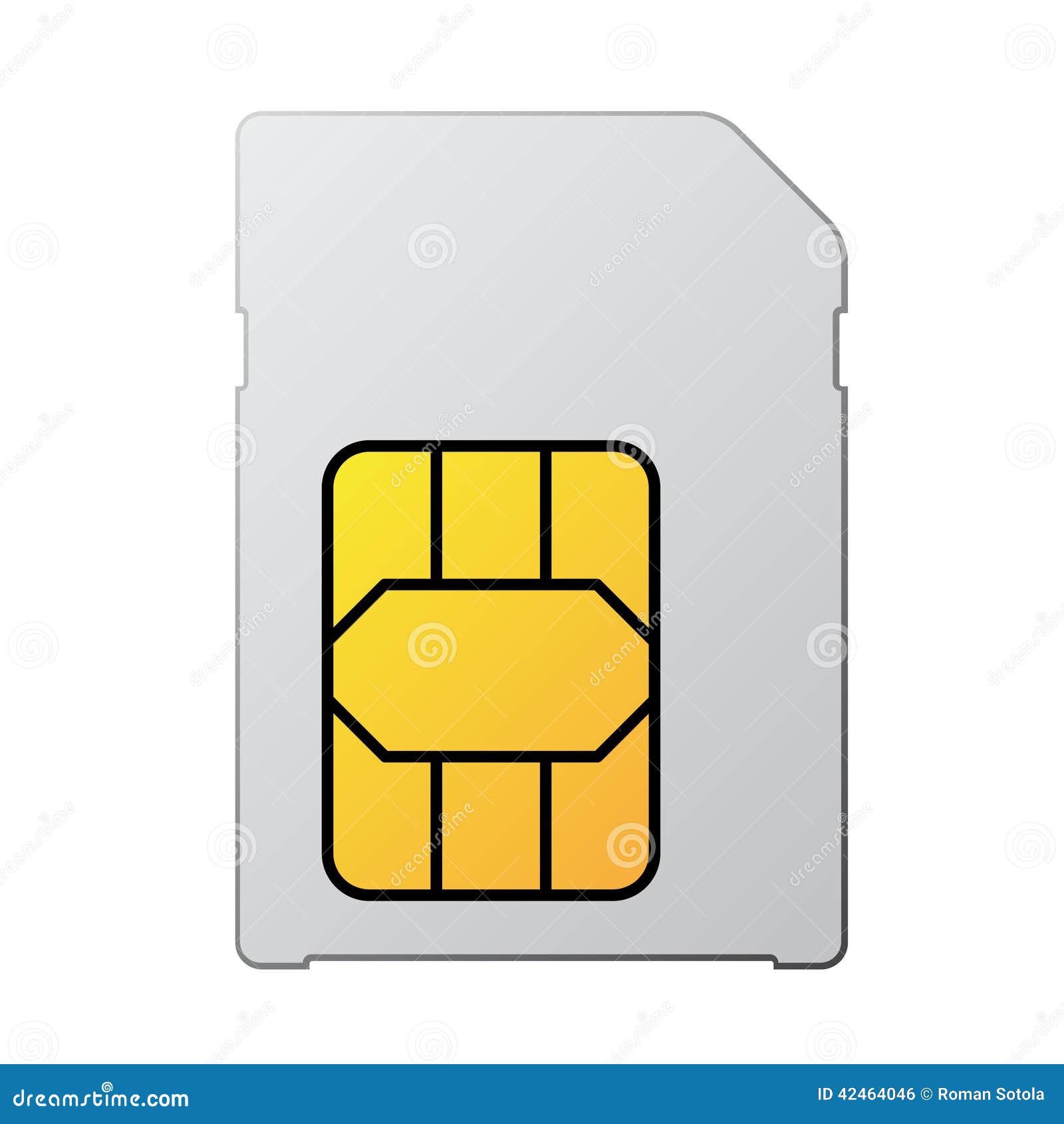 White blank sim card stock vector. Illustration of electronics - 42464046