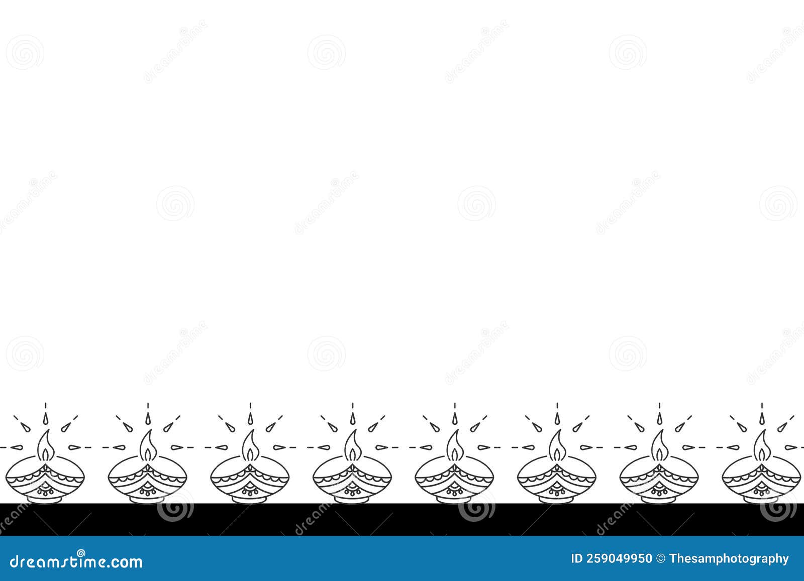 White Blank Space with Diya at Bottom Stock Illustration - Illustration ...