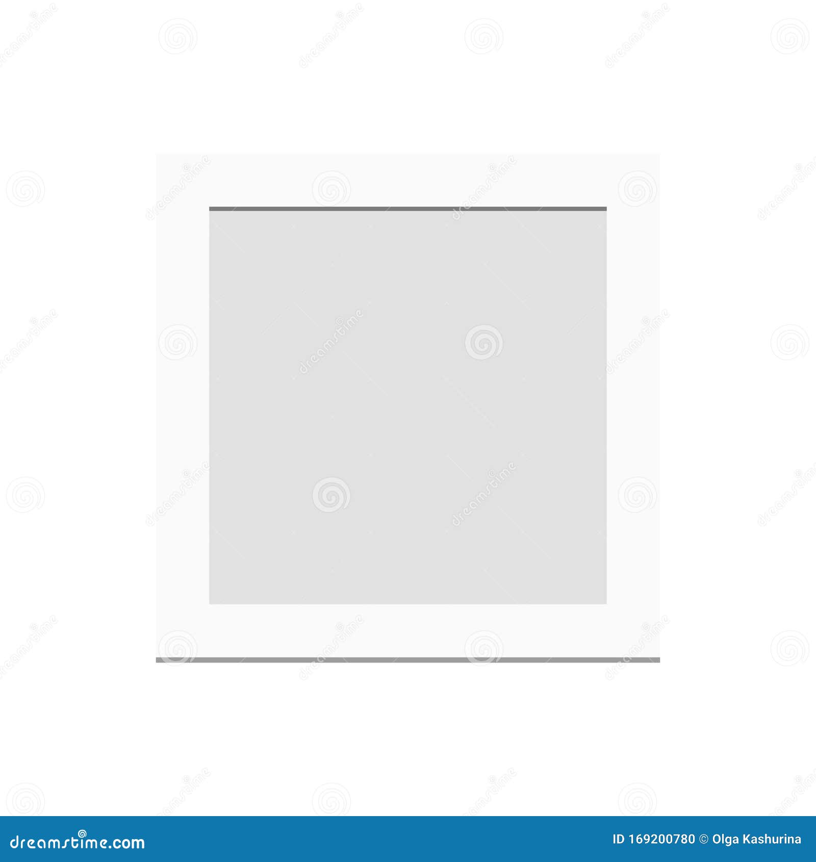 White Blank Square Picture Frame Isolated on White Background. Vector ...