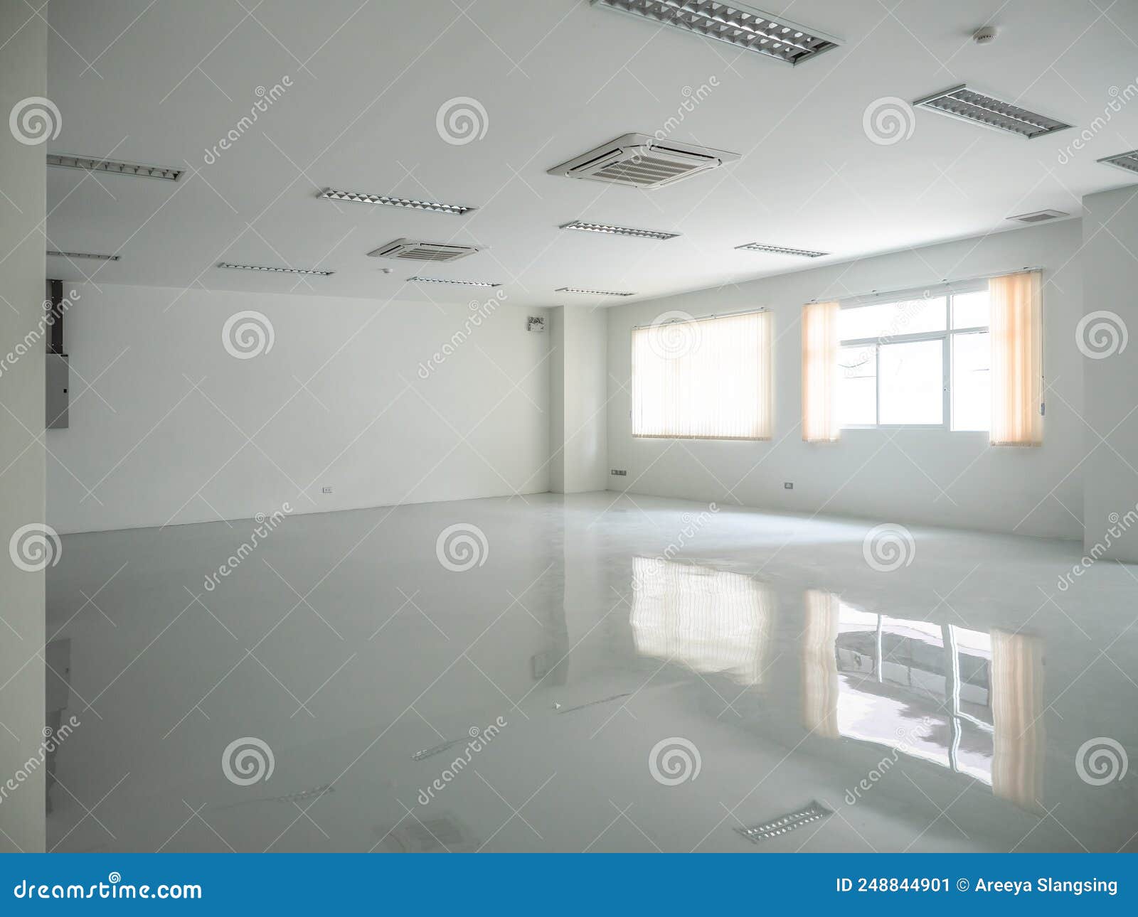 White Blank Studio Room for Interior Design Stock Image - Image of ...