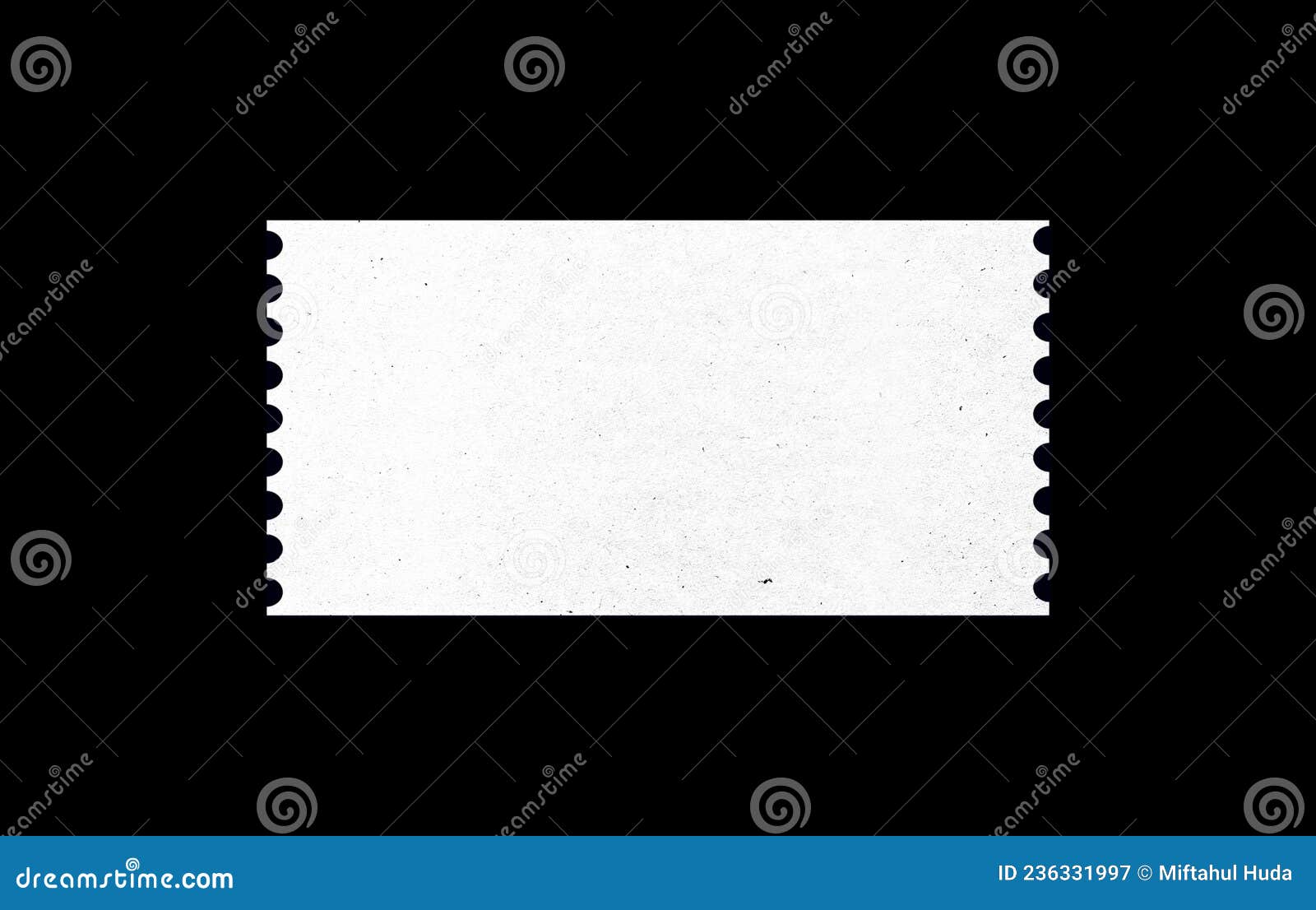 White Blank Ticket with Paper Texture for Mockup Design. Stock ...
