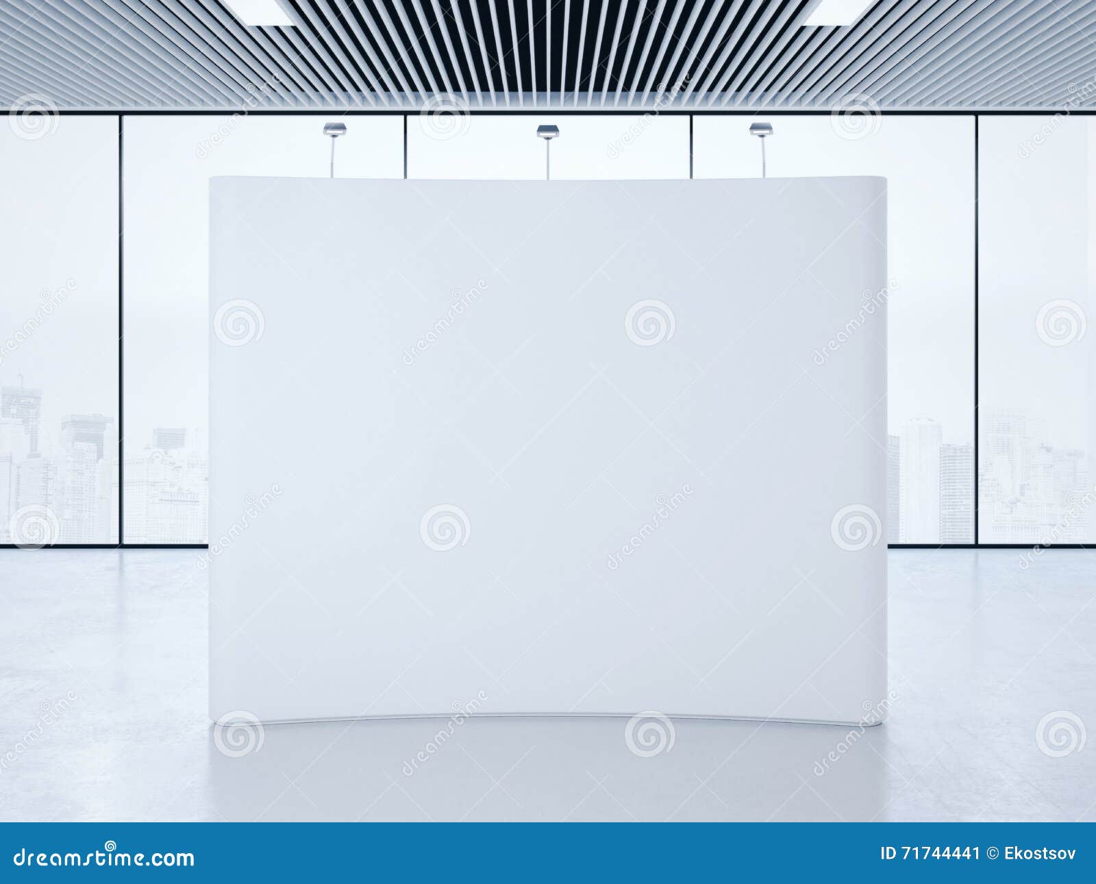 White Blank Trade Show Booth in Modern Interior. 3d Rendering Stock ...