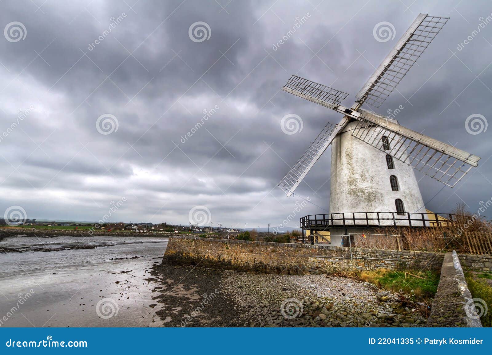 White Blenerville windmill stock image. Image of landscape - 22041335