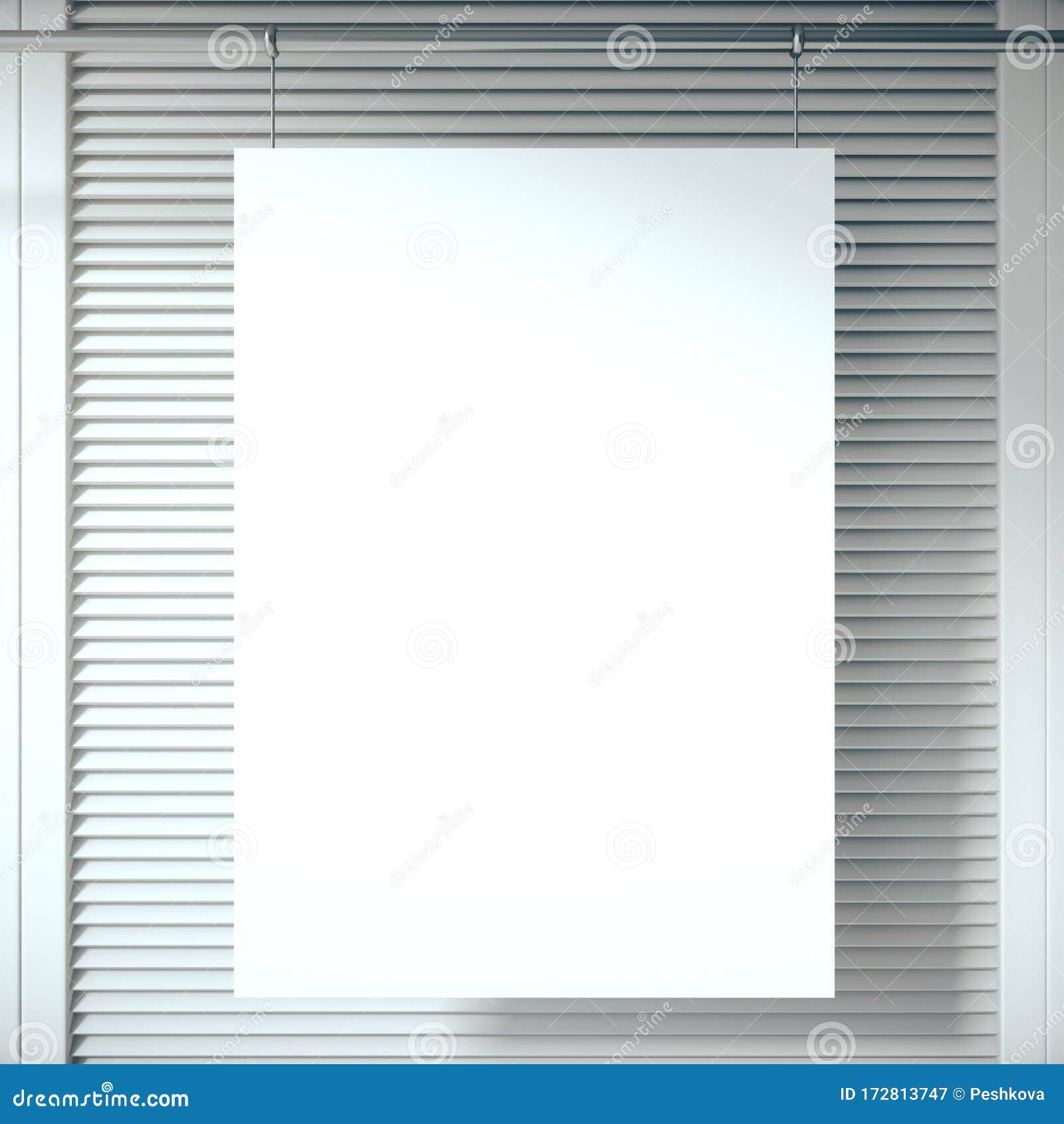 White blinds and poster stock illustration. Illustration of poster ...