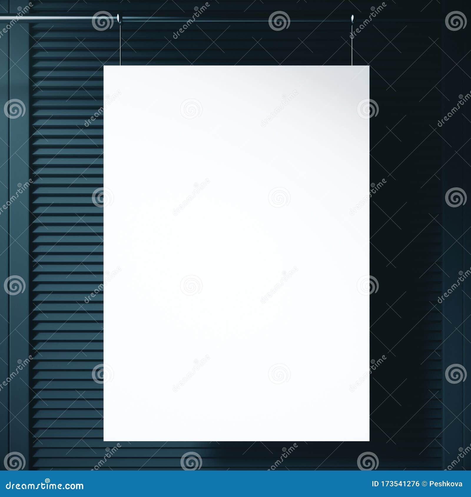 White blinds and poster stock illustration. Illustration of background ...