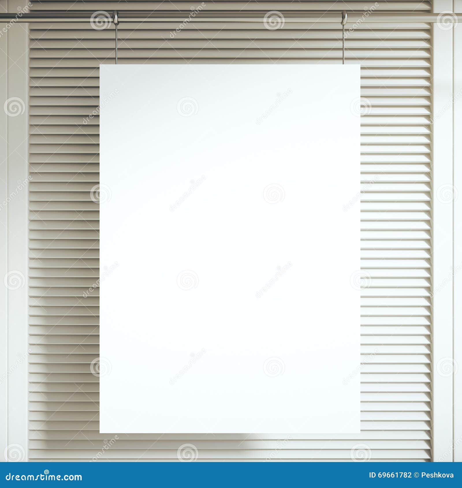 White blinds and poster stock illustration. Illustration of abstract ...