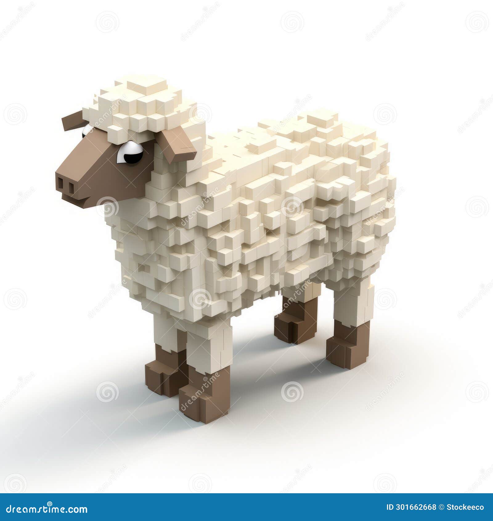 White Blocky Sheep: a Unique Terragen-inspired Algorithmic Art Stock ...