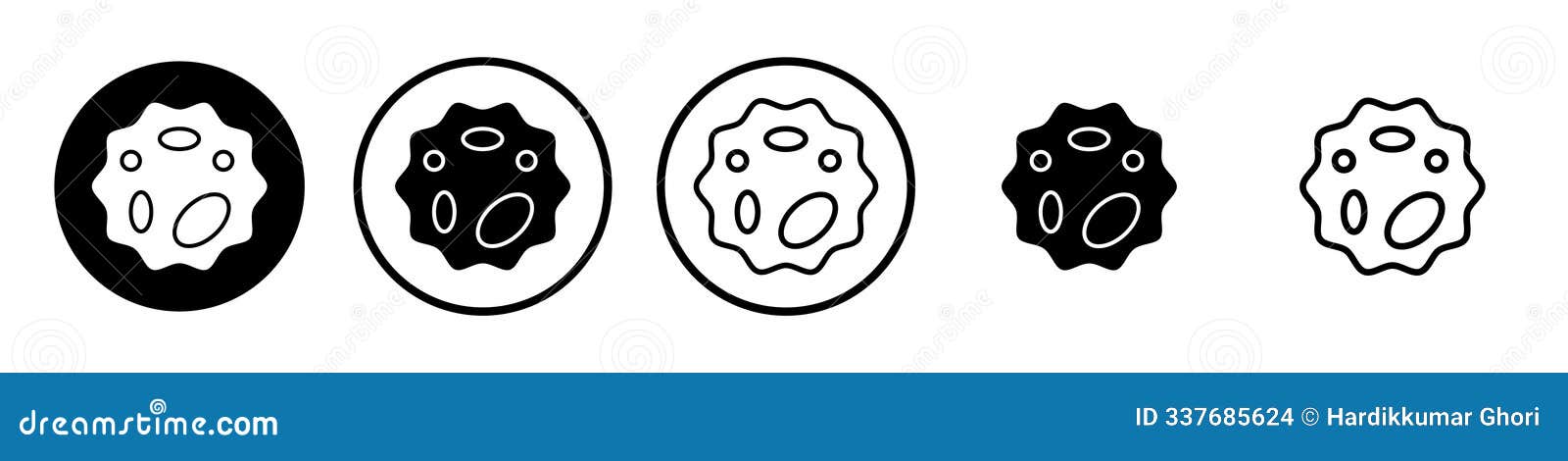 White Blood Cell Thin Line Vector Icon Set Stock Illustration ...