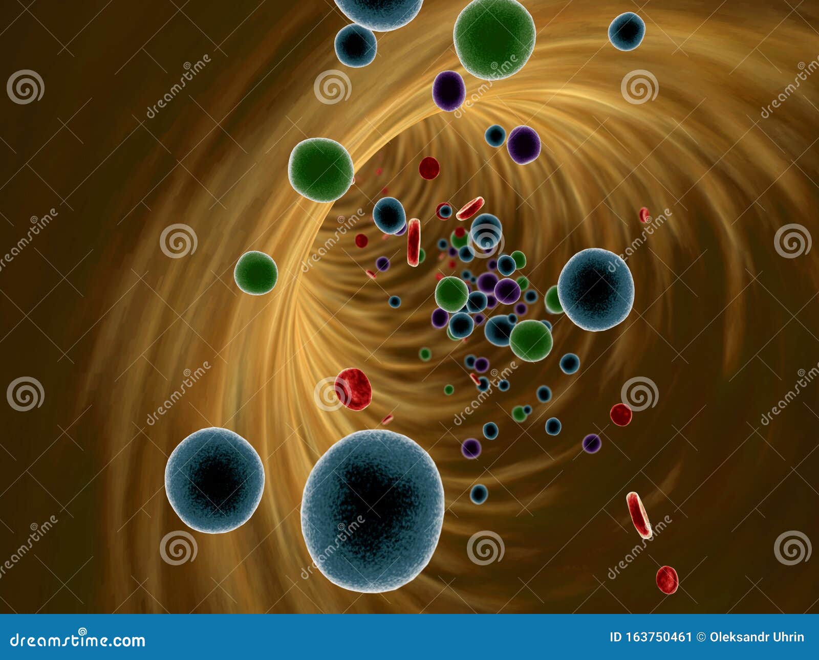 White Blood Cells Inside the Blood Vessel Stock Illustration ...