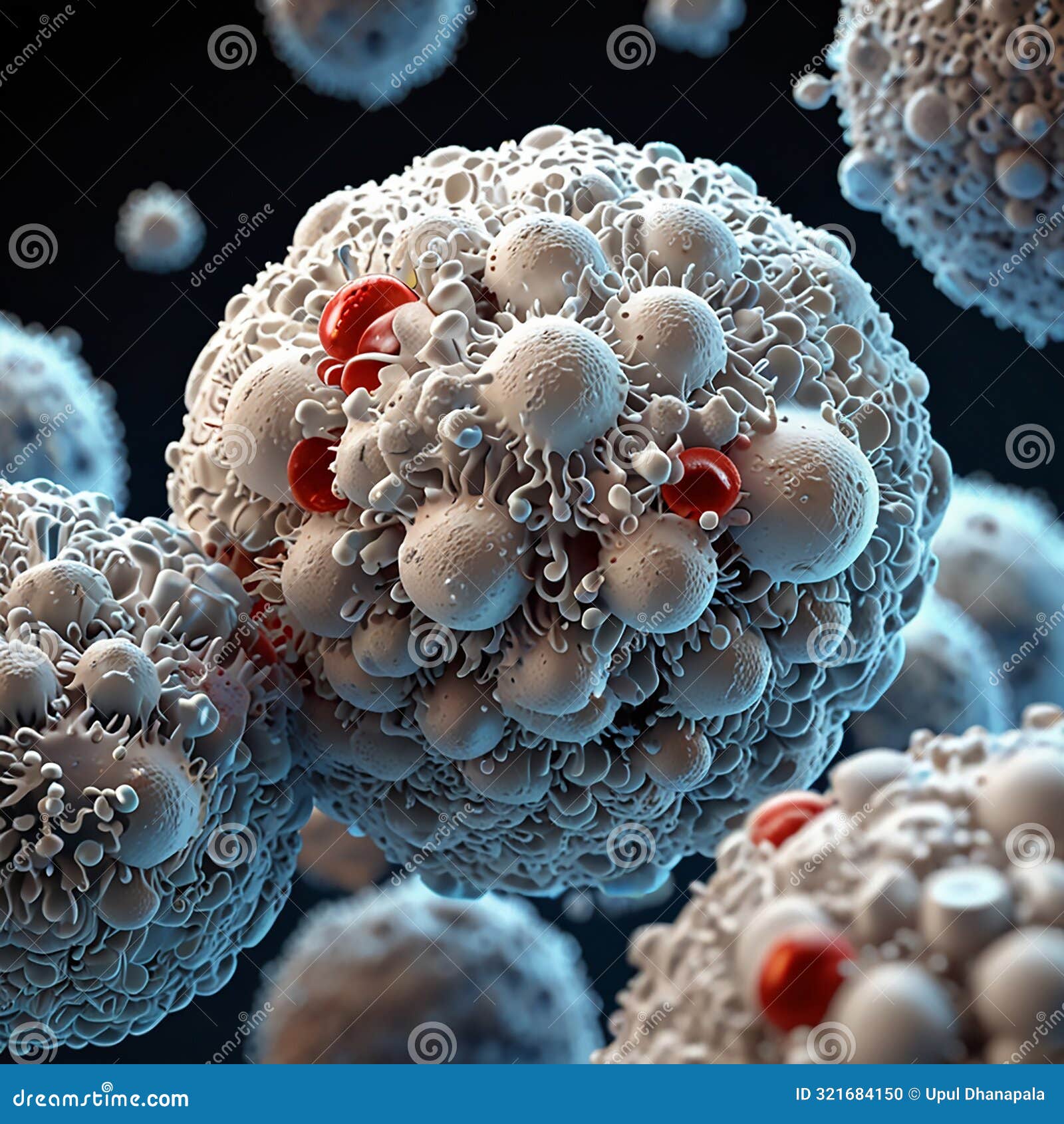 White Blood Cells in Blood Stream, 3D Illustration Stock Illustration ...