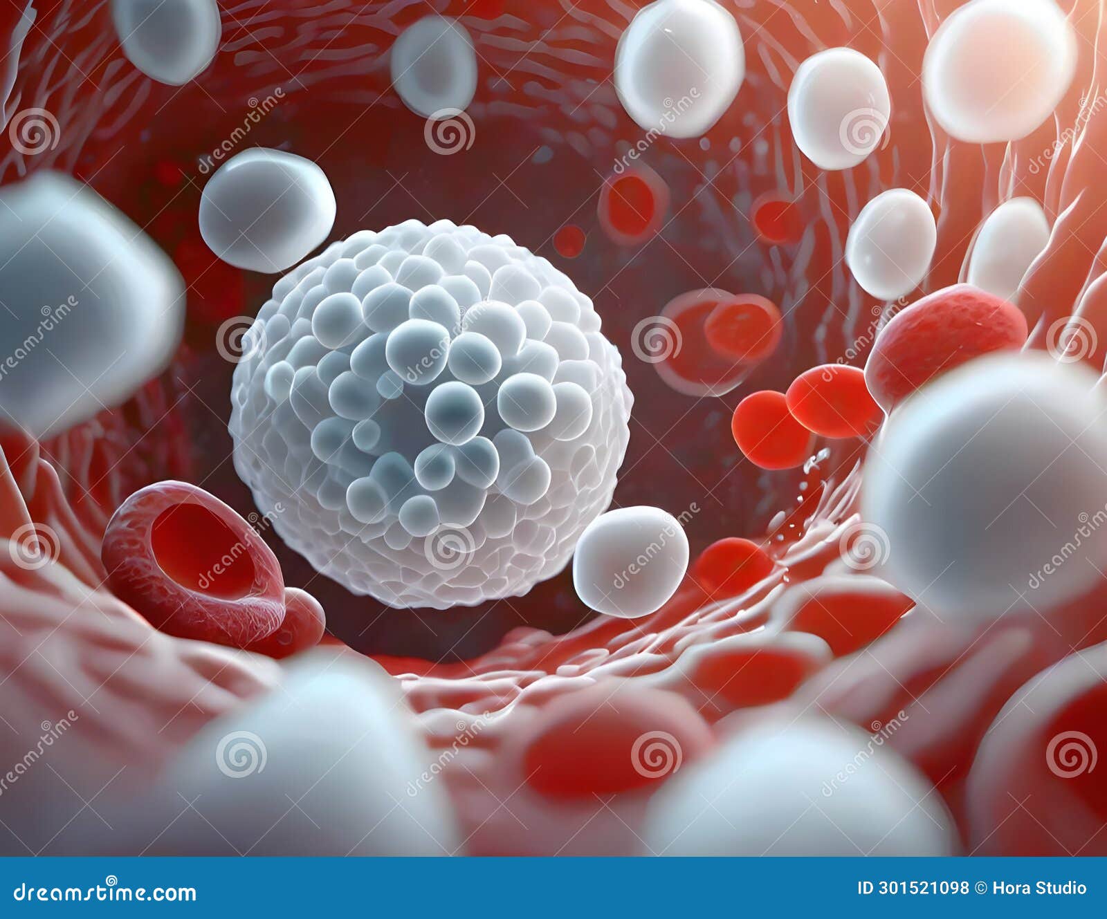 White Blood Cless in Blood Vessels Stock Illustration - Illustration of ...