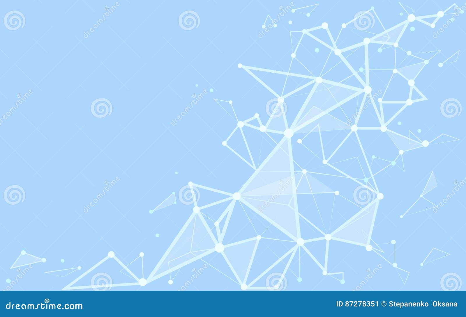 White Blue Background with Connecting Dots and Lines. Stock Vector ...