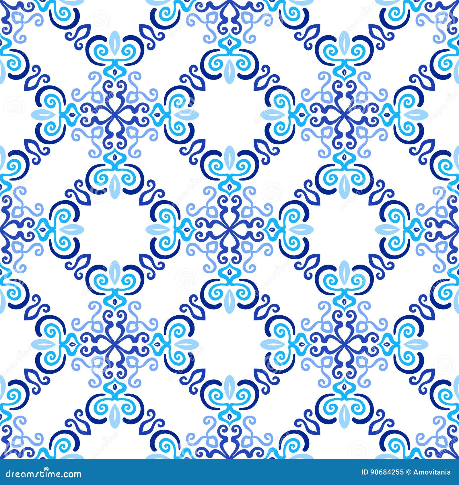 White Blue Background Flourish Pattern Stock Vector - Illustration of ...