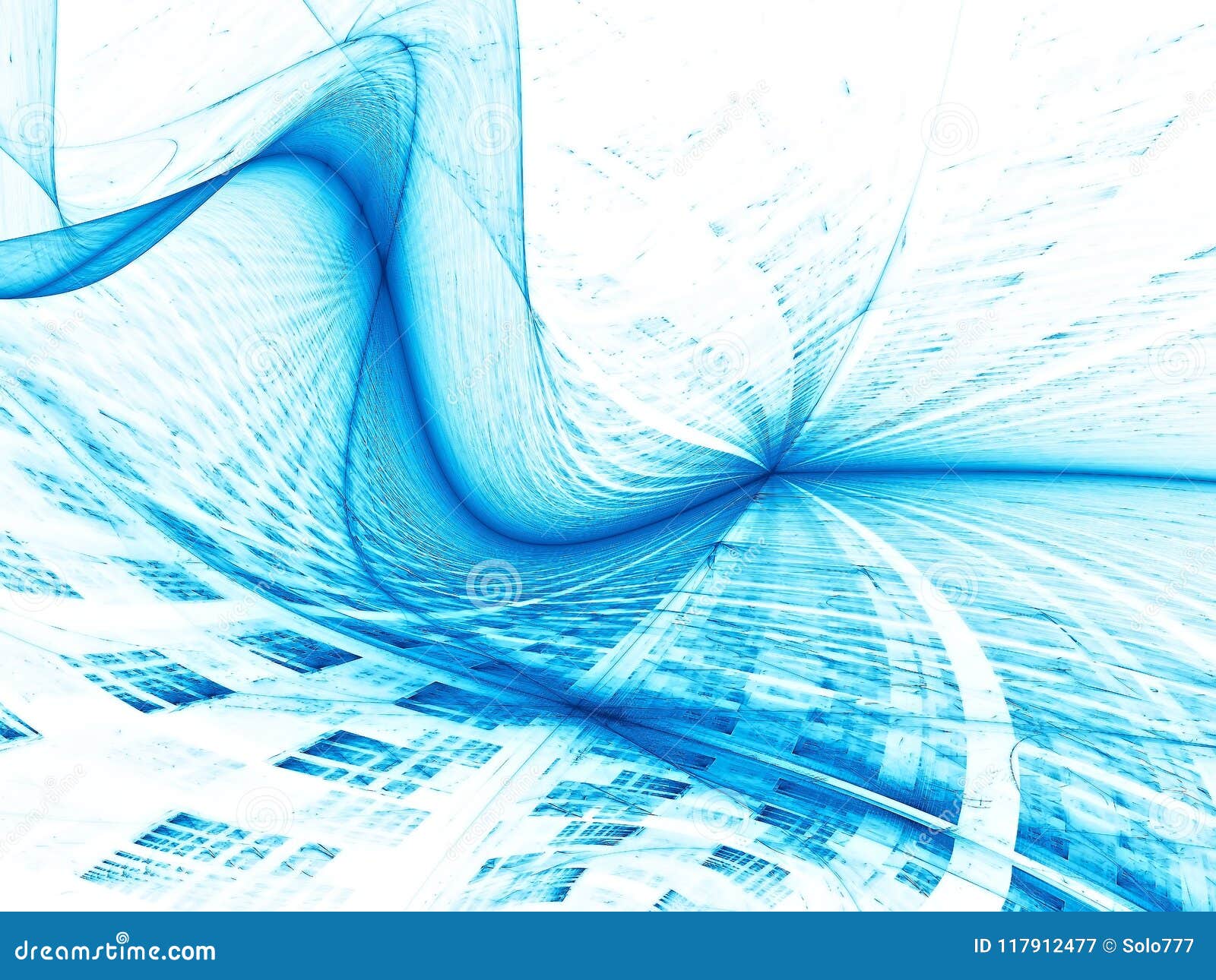 Wave and Grid - Abstract Digitally Generated Image Stock Illustration ...