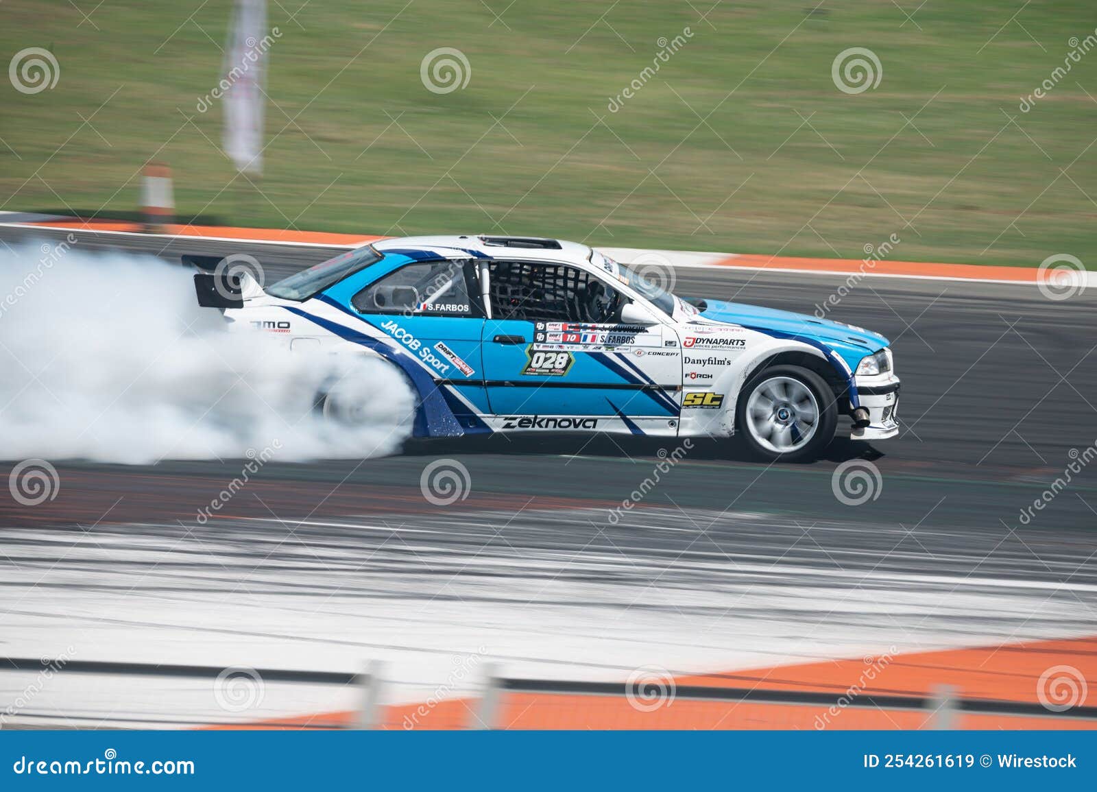 White and Blue BMW E36 Drifting during a Race Editorial Stock Image ...