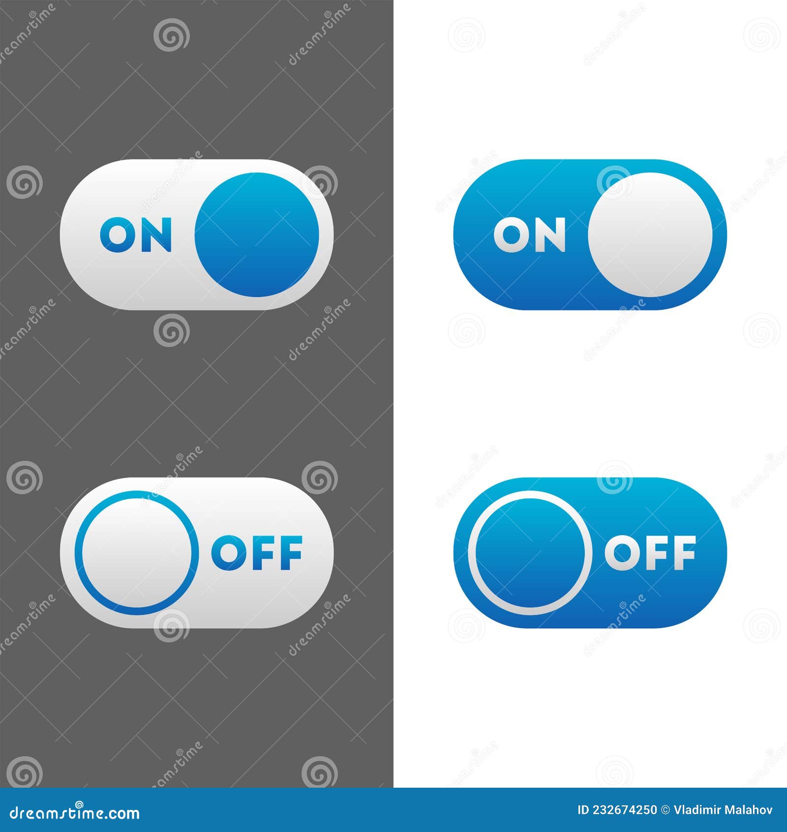 White and Blue Button in Neomorphism Style. Stock Vector - Illustration ...