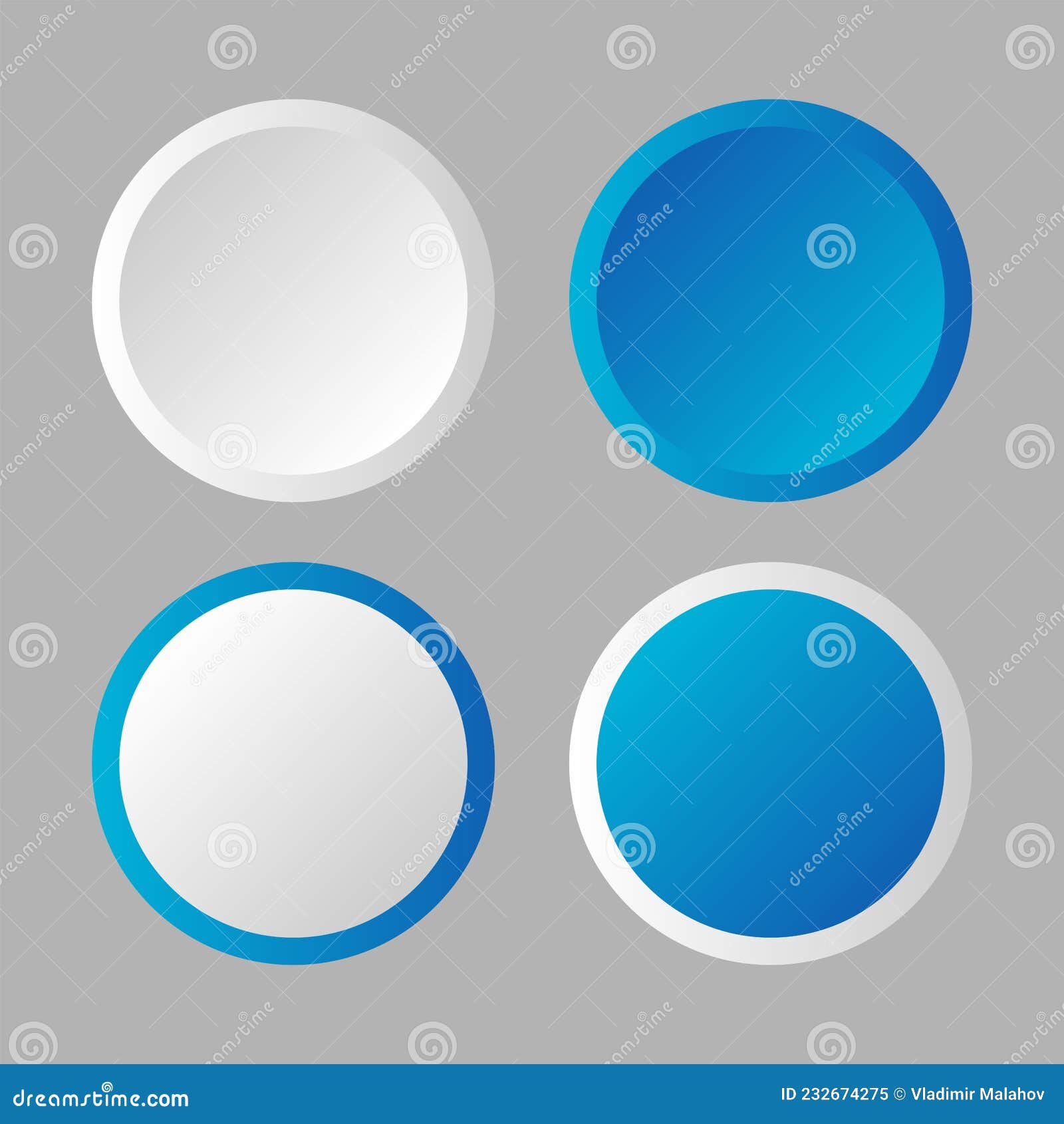 White and Blue Button in Neomorphism Style. Stock Vector - Illustration ...