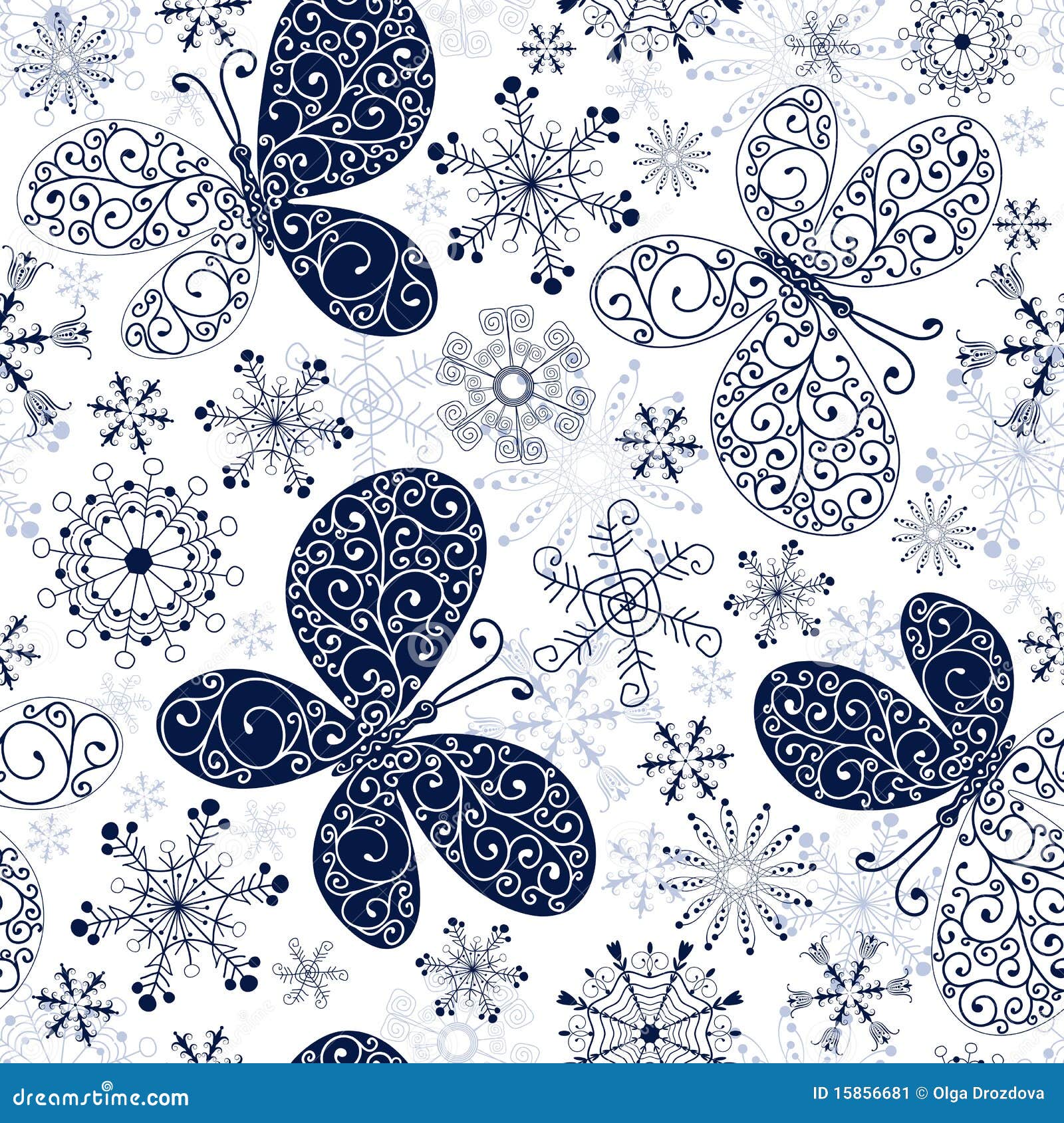 White-blue Christmas Pattern (Seamless) Stock Vector - Illustration of ...