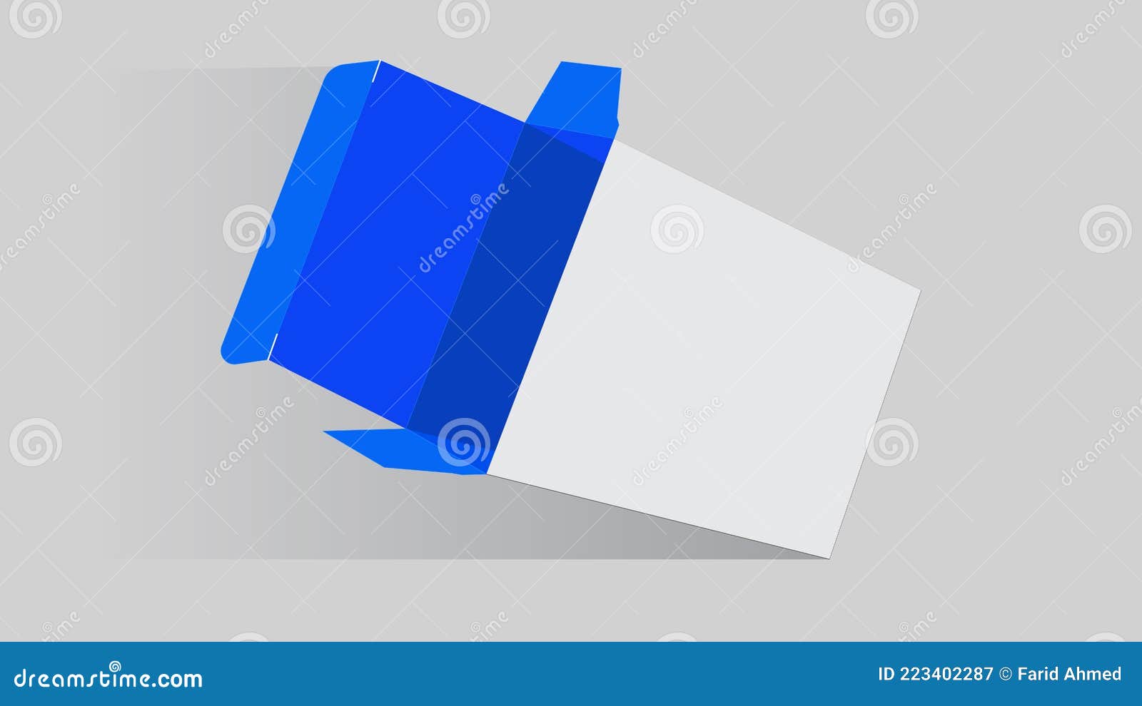 White and Blue Color Straight Tuck End Box Product Box, Resizeable Box ...