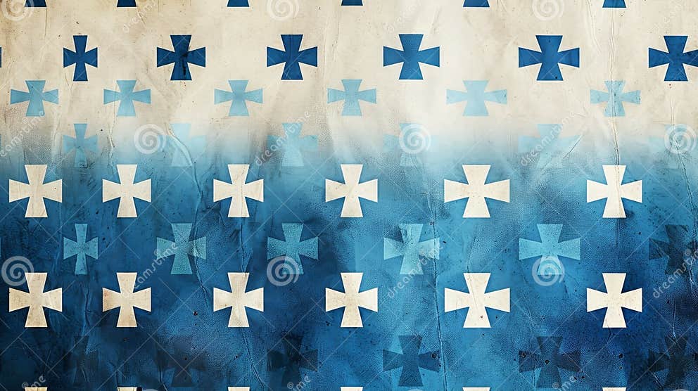 White and Blue Cross Pattern on a Vintage Background Stock Image ...
