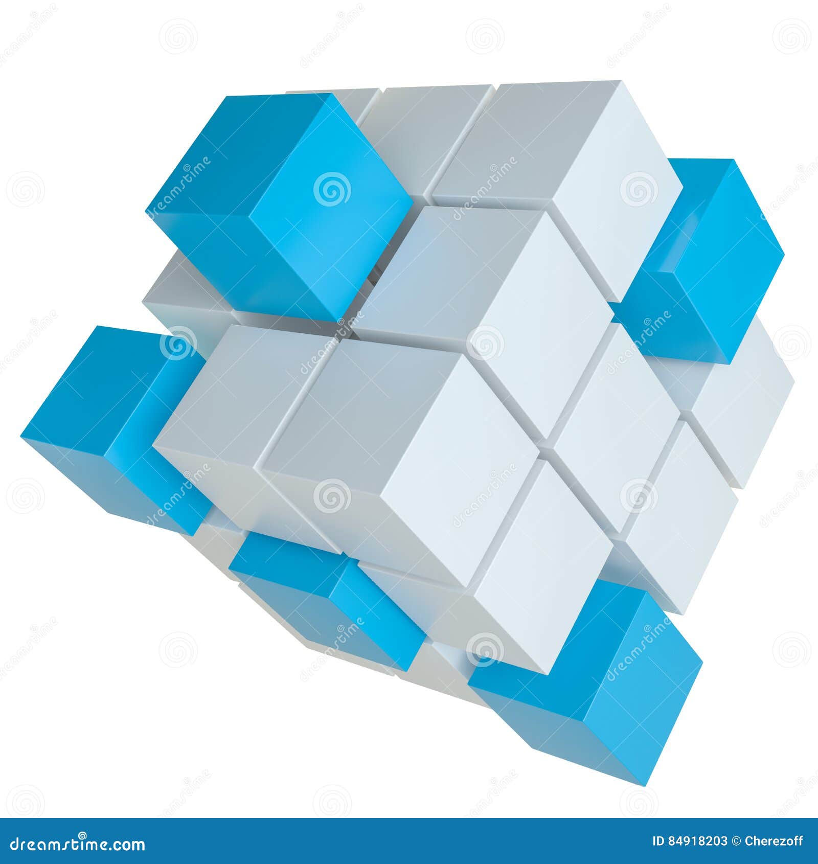 White and blue cubes stock illustration. Illustration of plastic - 84918203