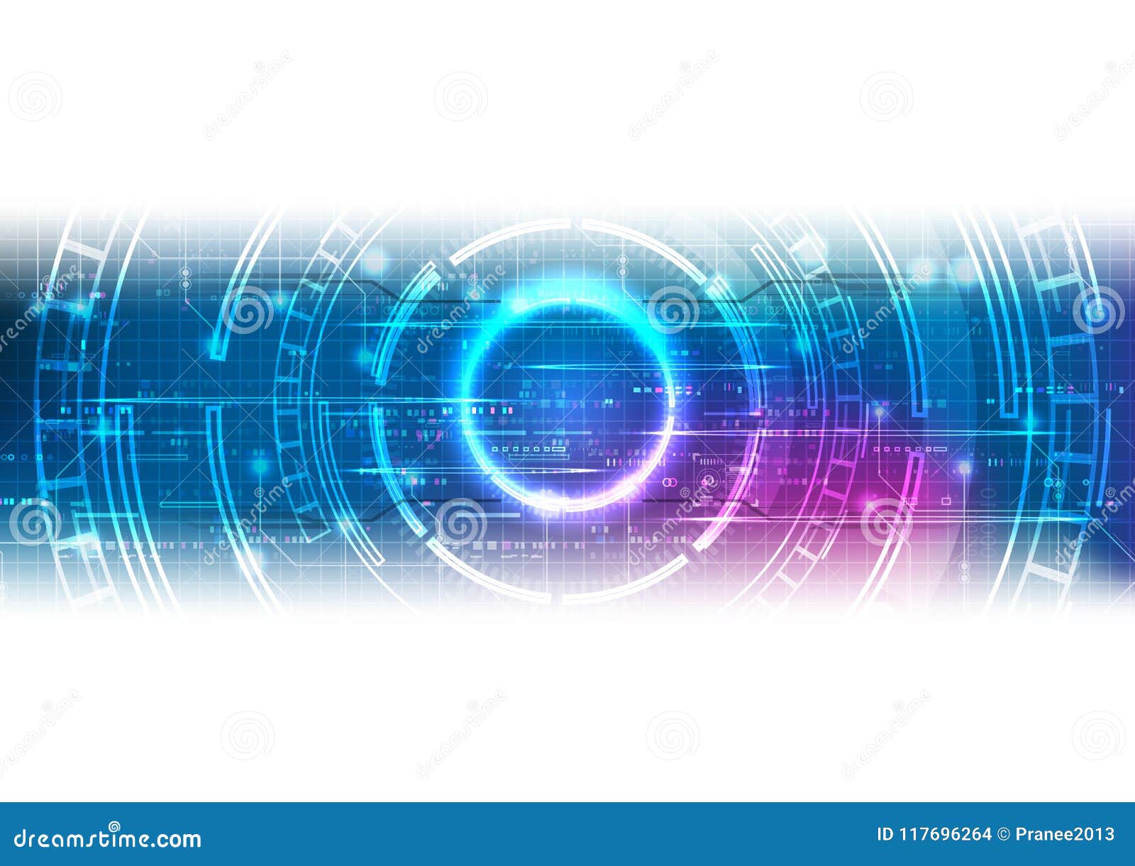White Blue Futuristic Technology Background Stock Vector - Illustration ...