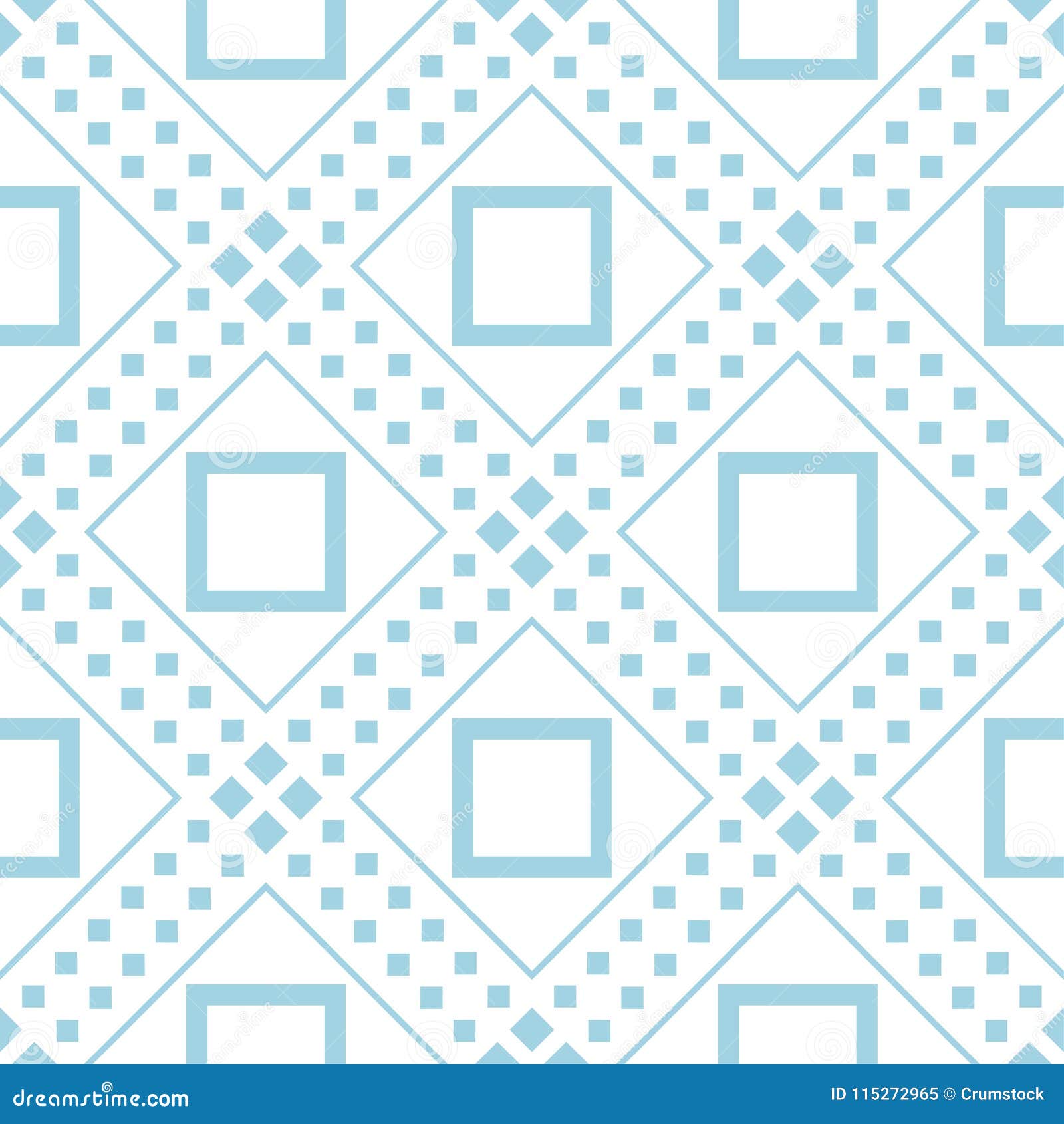 White and Blue Geometric Print. Seamless Pattern Stock Vector ...
