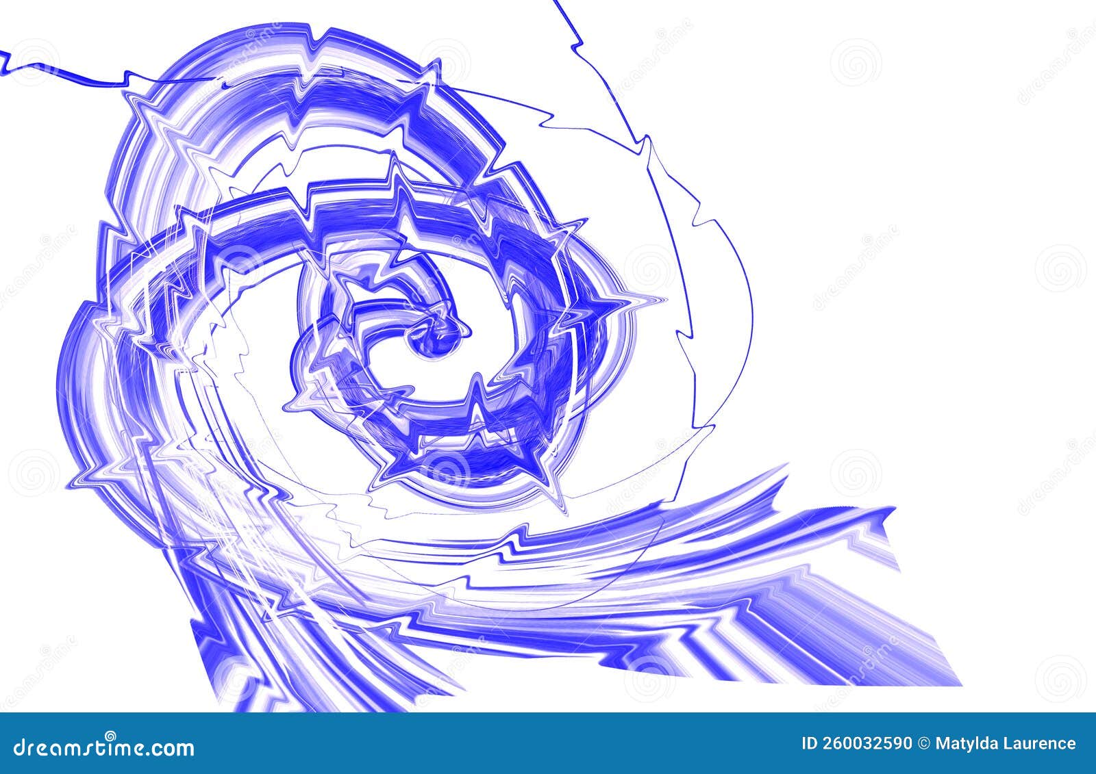 White and Blue Graphic Design. Spiral Pattern with Spikes Stock ...