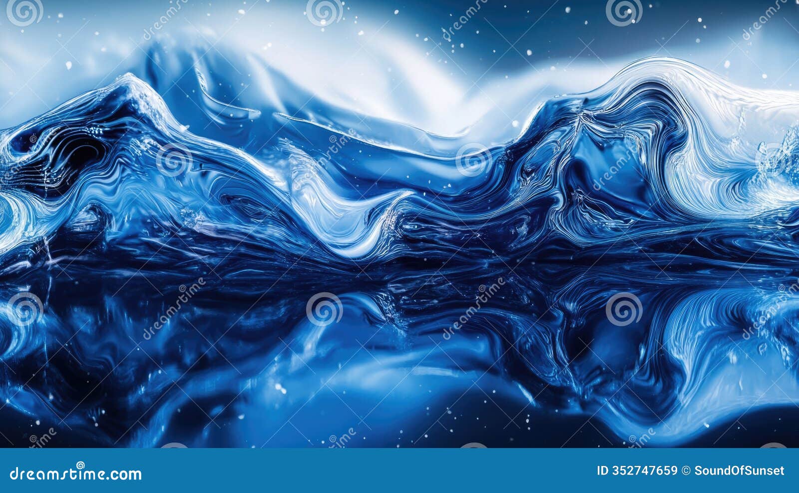 White and Blue Ice Winter Holographic Abstract Background. Magic ...