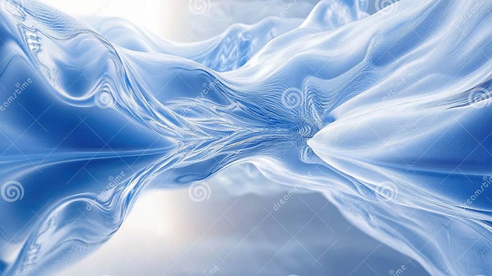 White and Blue Ice Winter Holographic Abstract Background. Magic Texture with Smooth Flowing ...